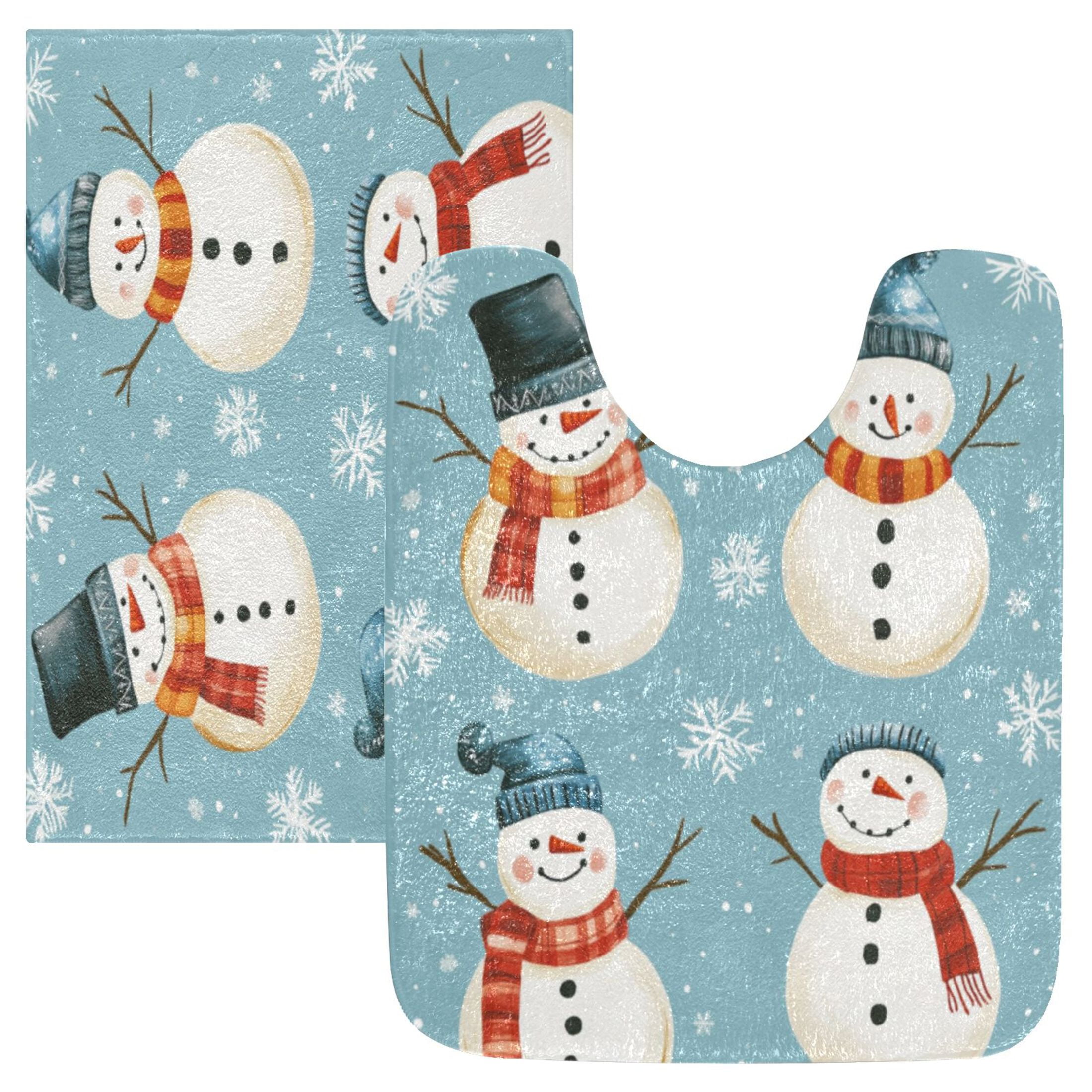 Bathroom Plush Absorbent Mat Combined U-Shaped Square Pad Bath Mat ...