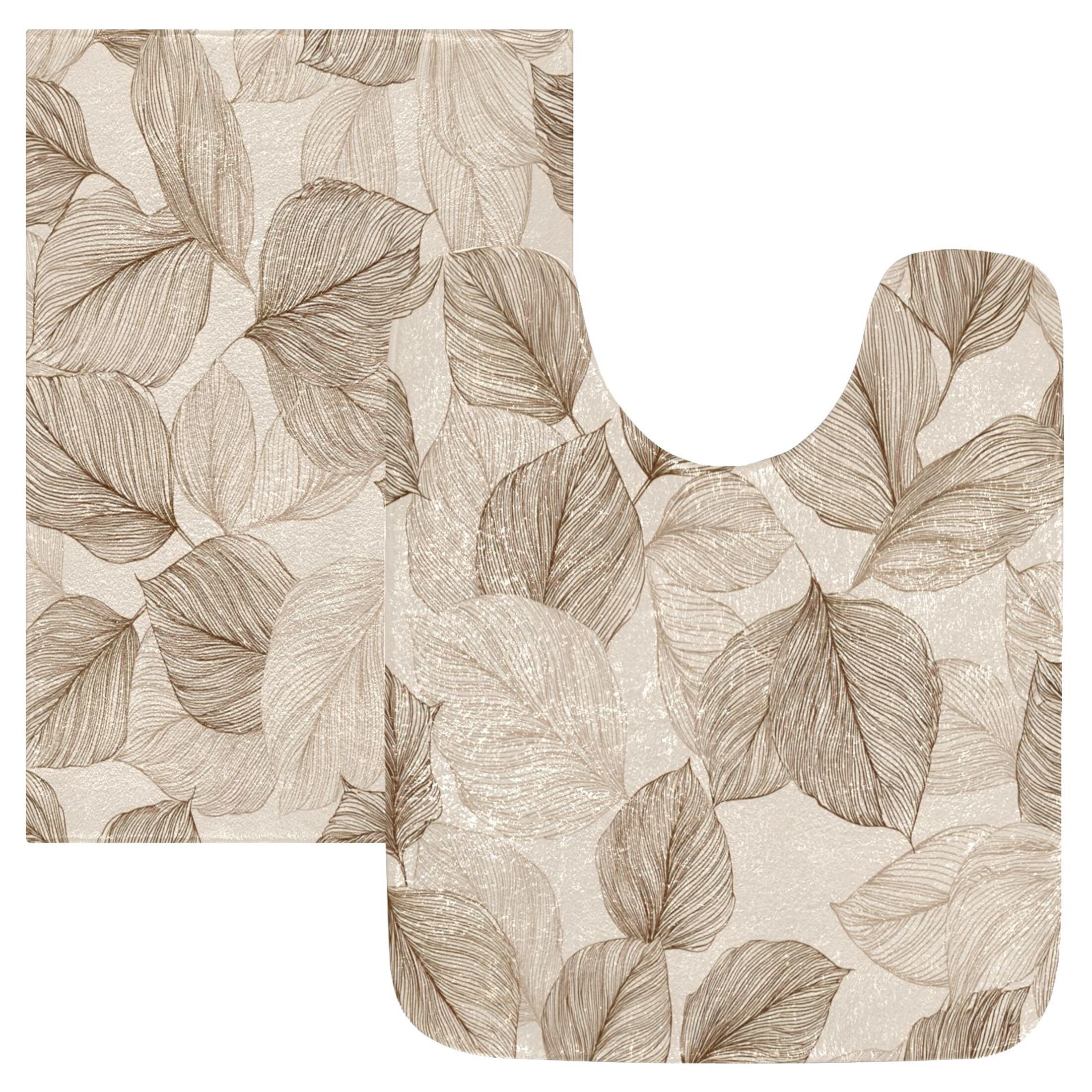Bathroom Plush Absorbent Mat Combined U-Shaped Square Pad Bath Mat ...