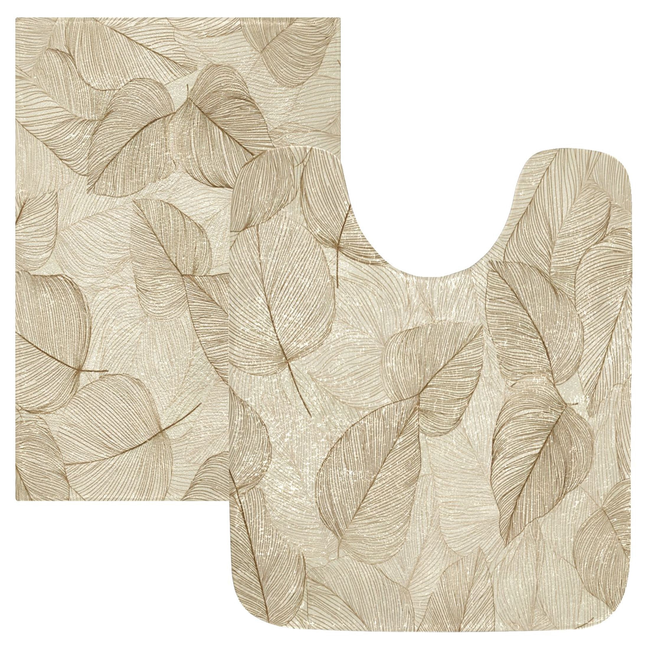 Bathroom Plush Absorbent Mat Combined U-Shaped Square Pad Bath Mat ...