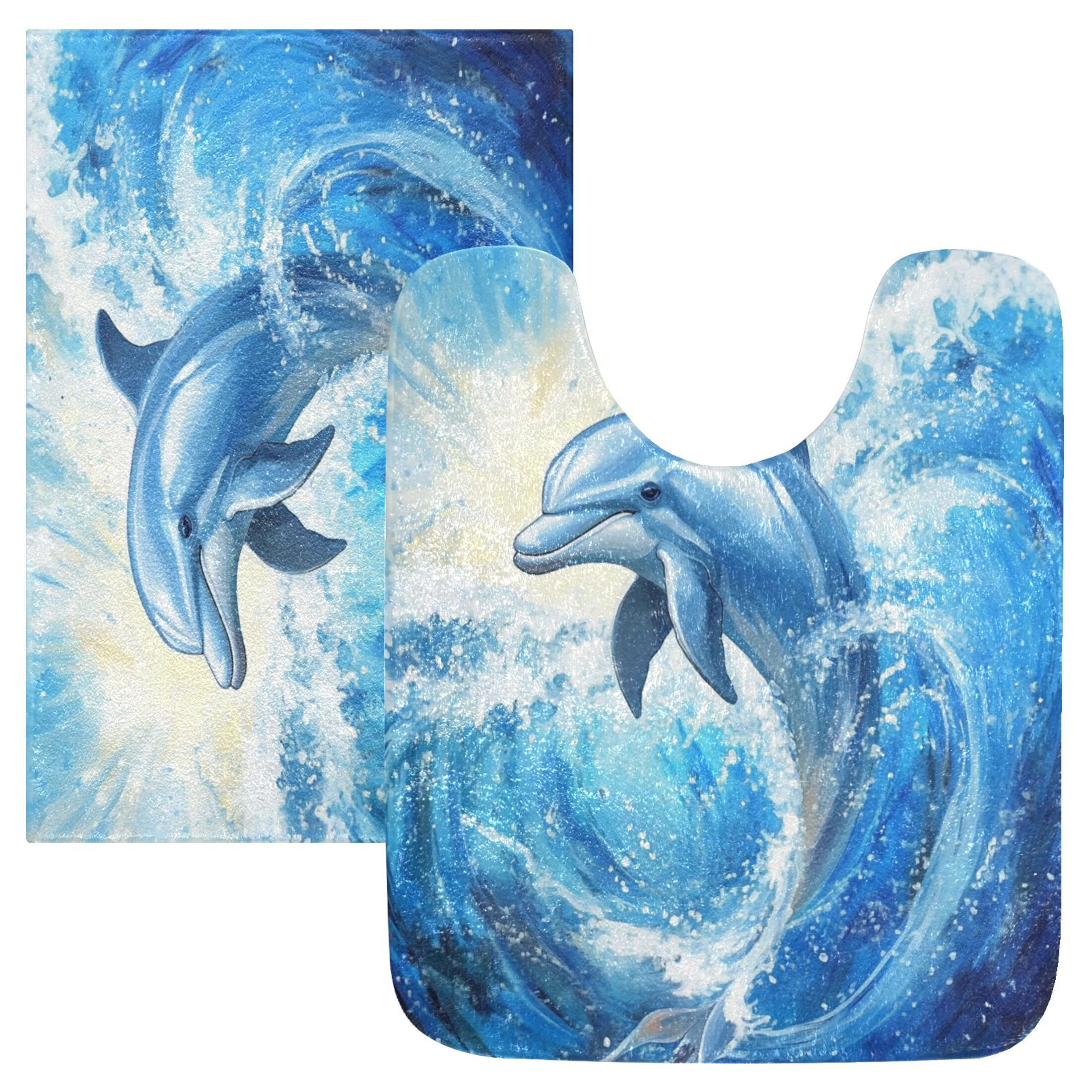 Bathroom Plush Absorbent Mat Combined U-Shaped Square Pad Bath Mat ...