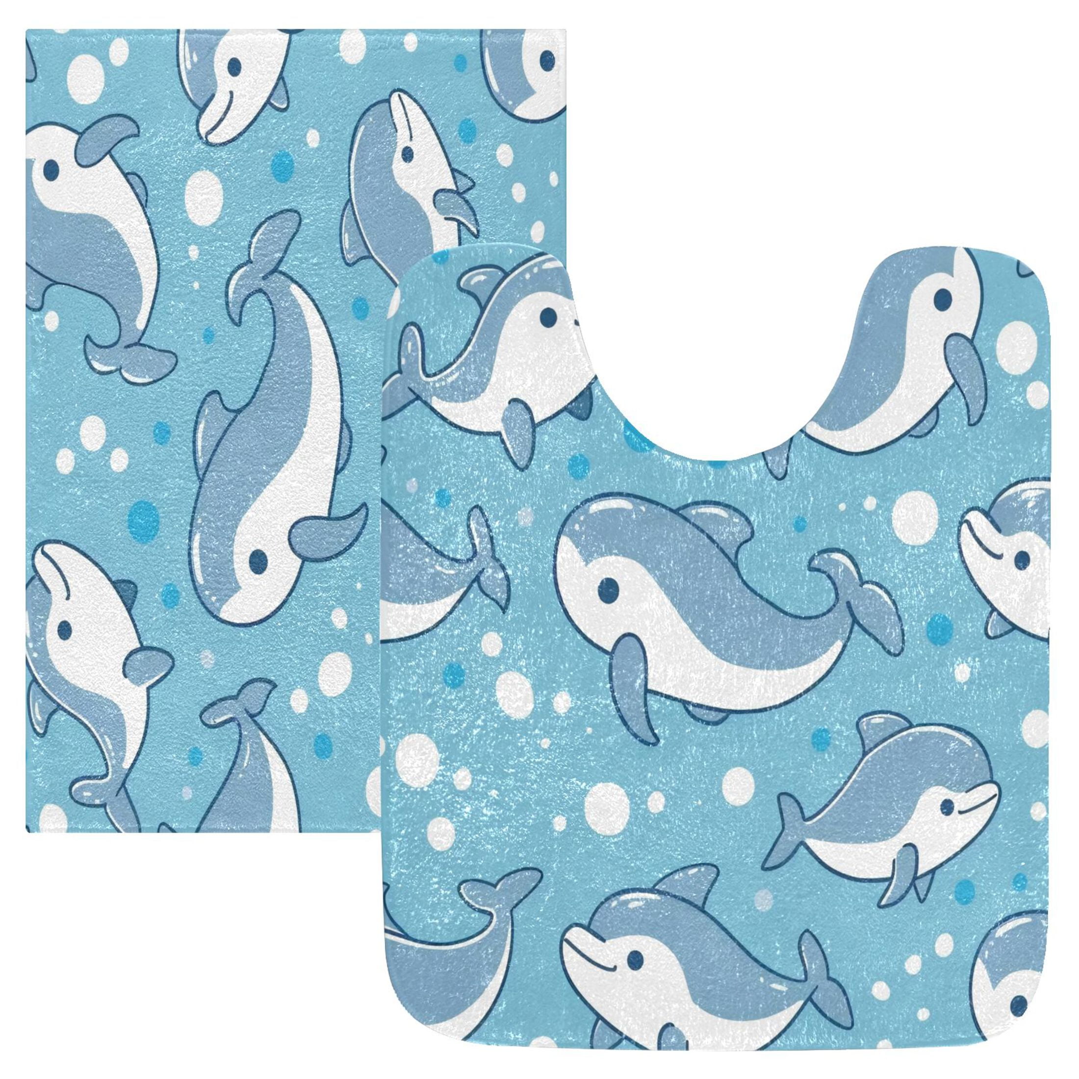 Bathroom Plush Absorbent Mat Combined U-Shaped Square Pad Bath Mat ...