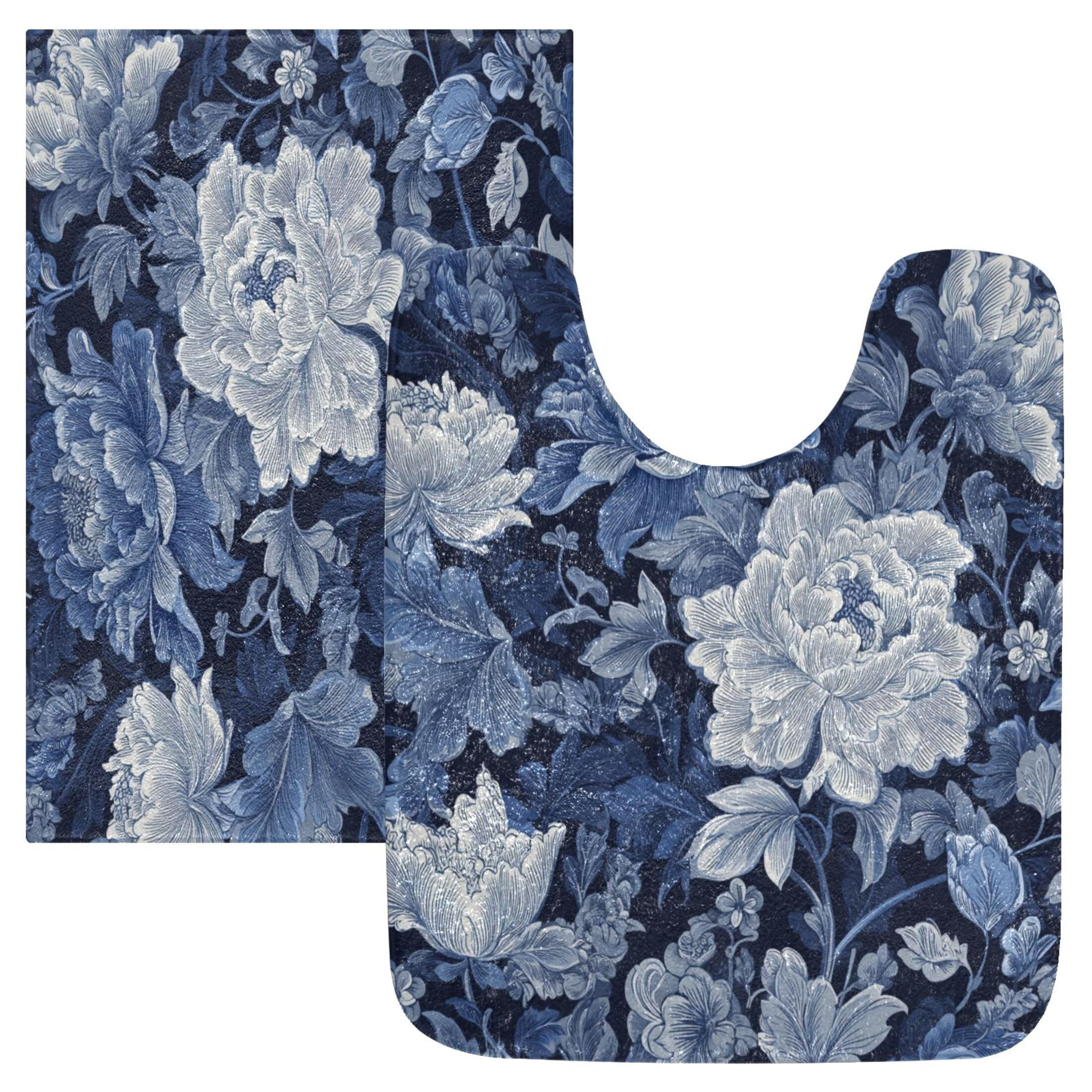 Bathroom Plush Absorbent Mat Combined U-Shaped Square Pad Bath Mat ...