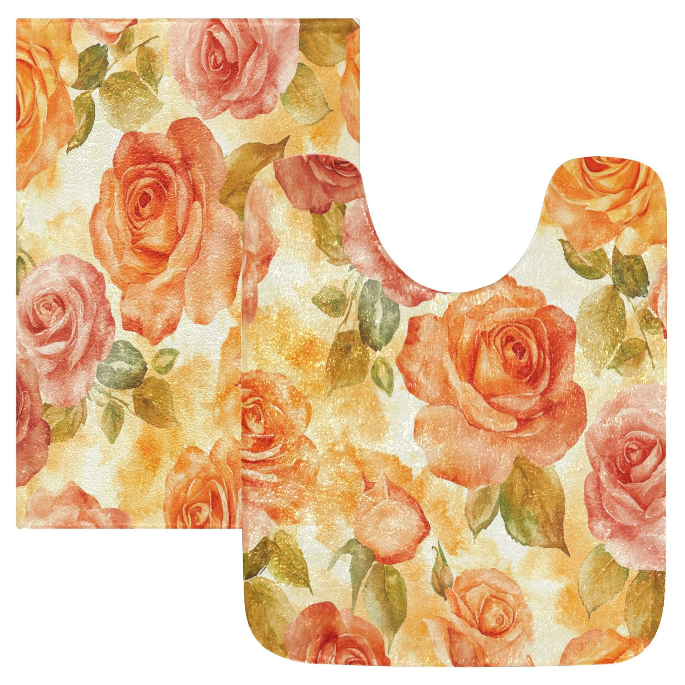 Bathroom Plush Absorbent Mat Combined U-Shaped Square Pad Bath Mat ...