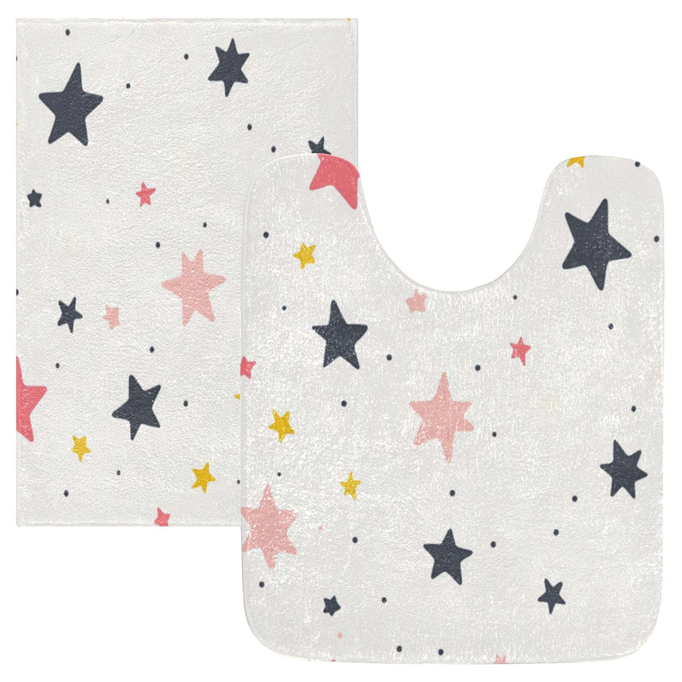 Bathroom Plush Absorbent Mat Combined U-Shaped Square Pad Bath Mat ...