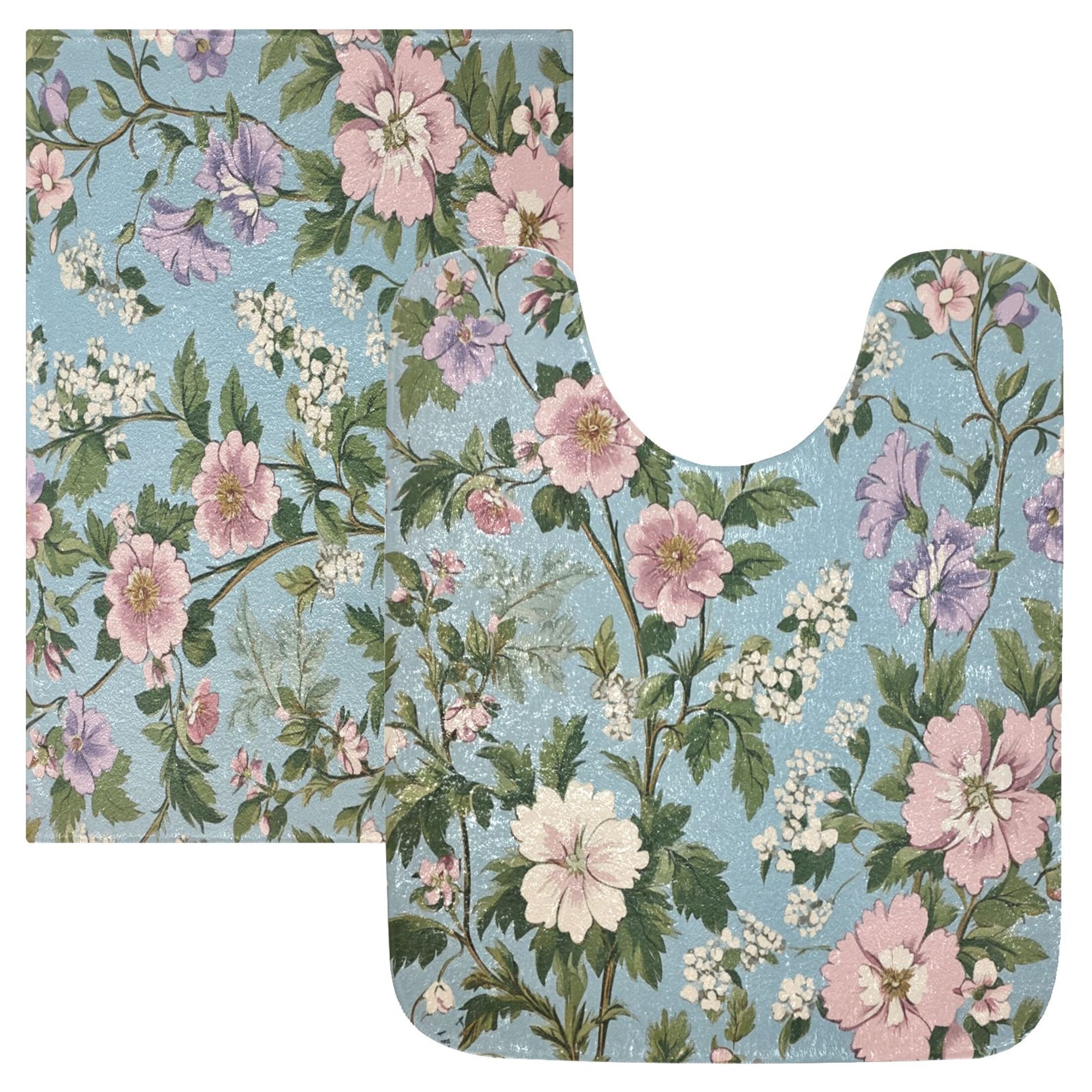Bathroom Plush Absorbent Mat Combined U-Shaped Square Pad Bath Mat ...