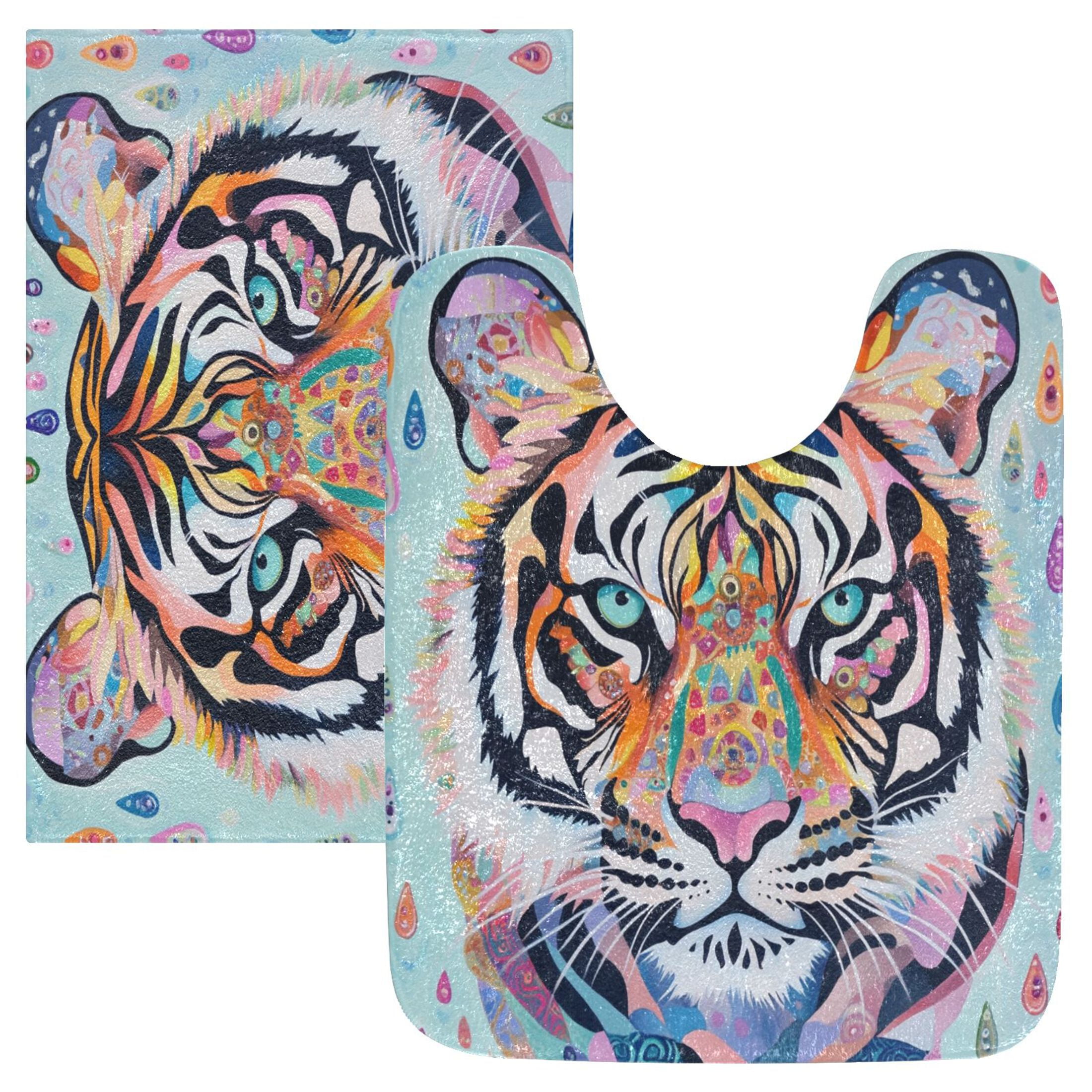 Bathroom Plush Absorbent Mat Combined U-Shaped Square Pad Bath Mat ...