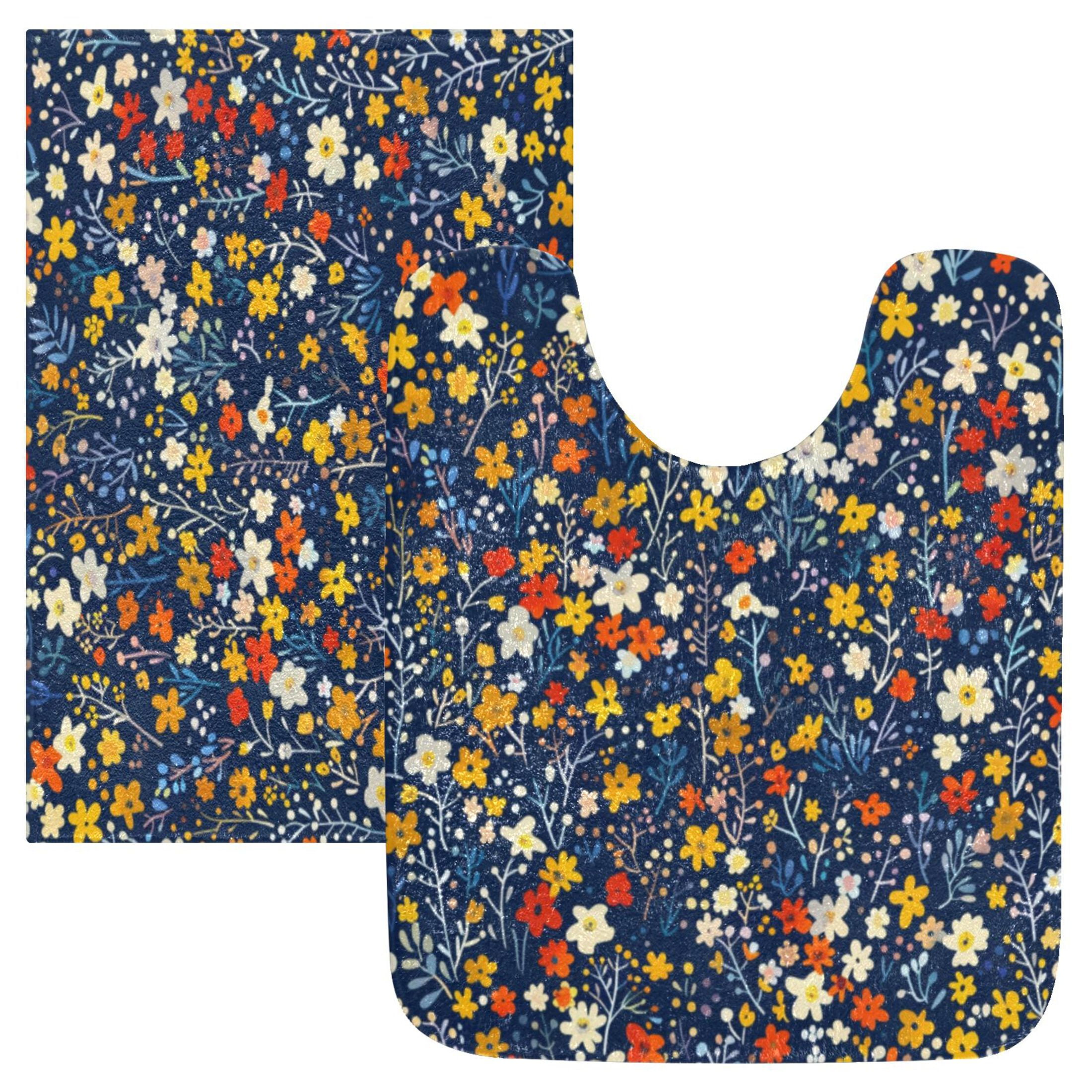 Bathroom Plush Absorbent Mat Combined U-Shaped Square Pad Bath Mat ...