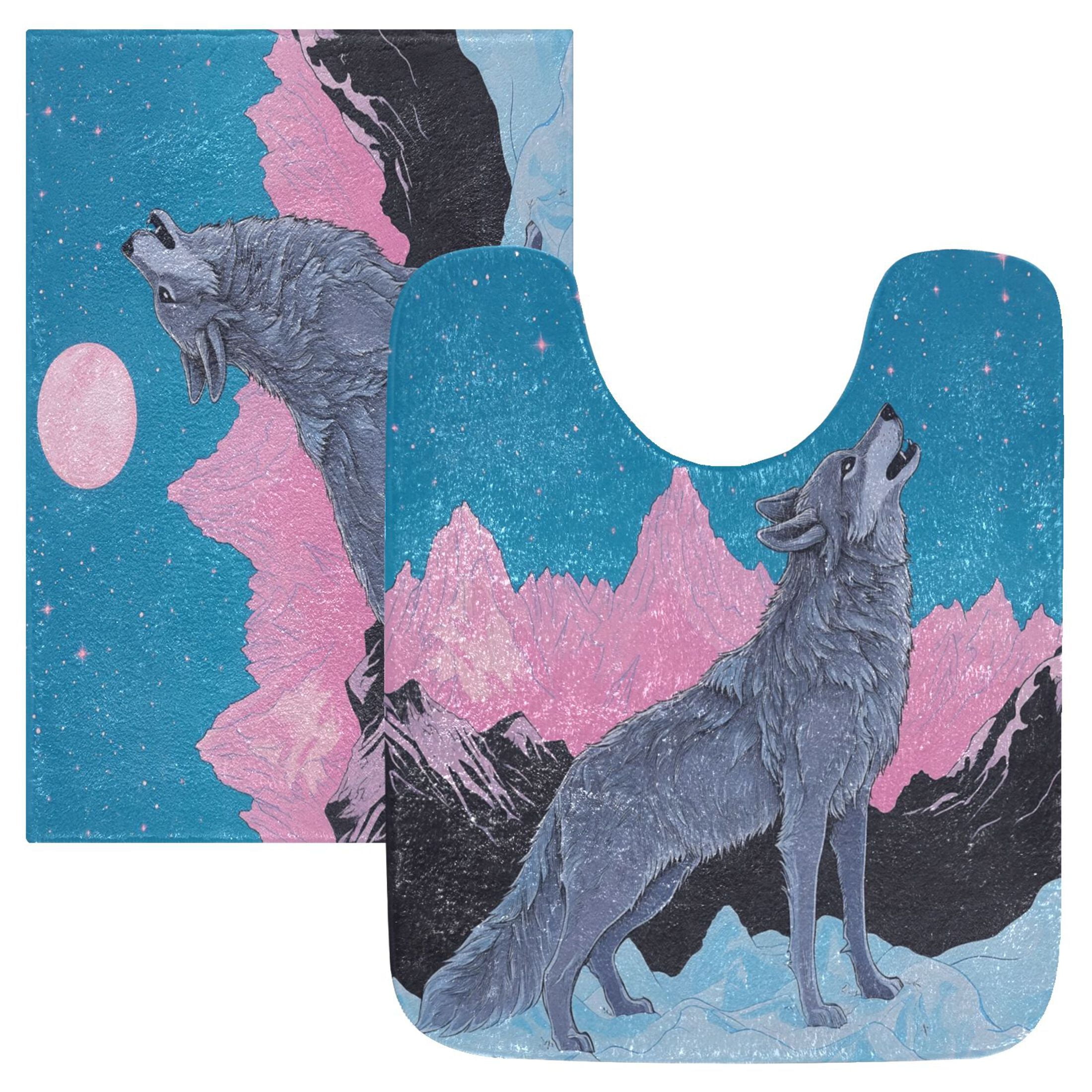 Bathroom Plush Absorbent Mat Combined U-Shaped Square Pad Bath Mat ...