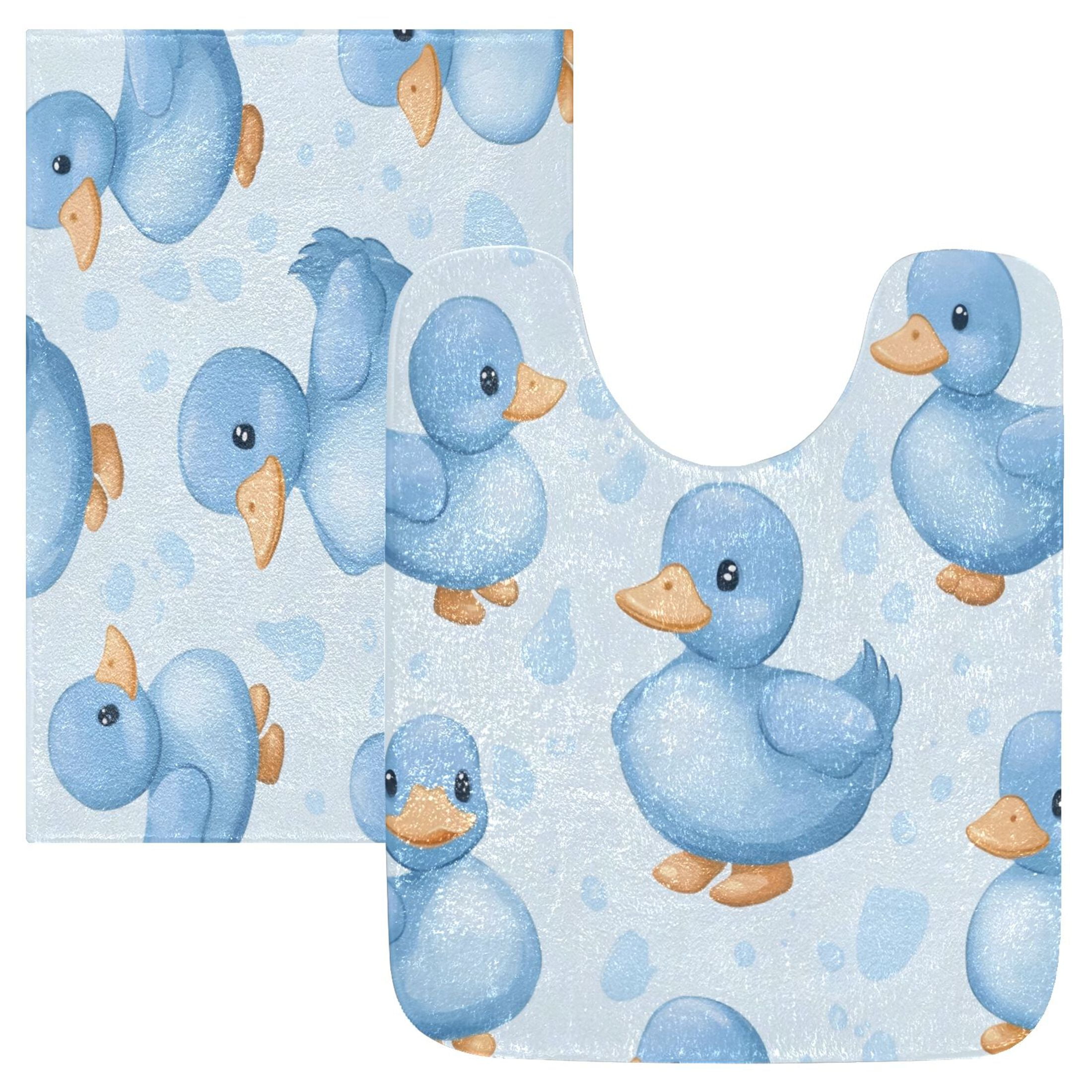 Bathroom Plush Absorbent Mat Combined U-Shaped Square Pad Bath Mat ...