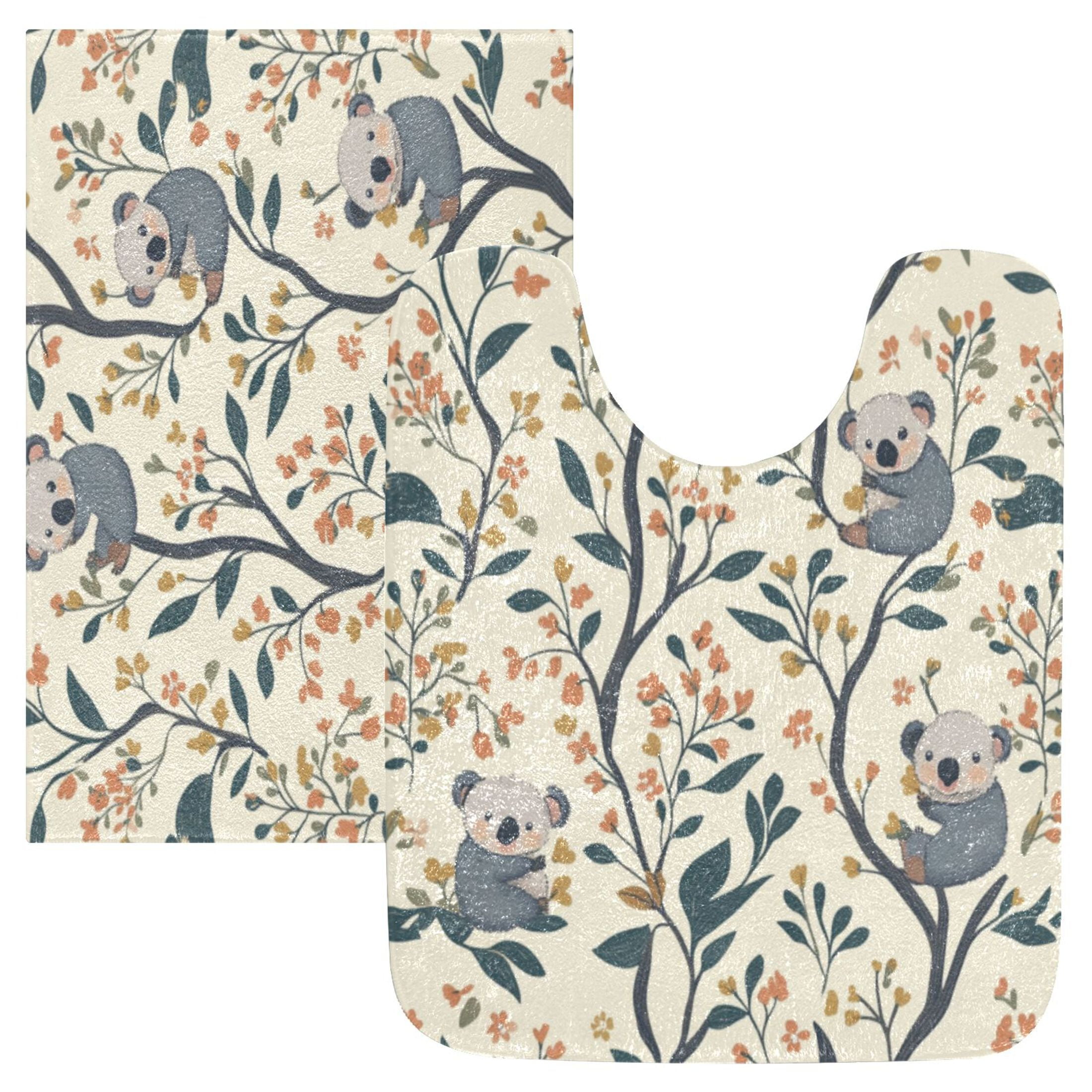 Bathroom Plush Absorbent Mat Combined U-Shaped Square Pad Bath Mat ...