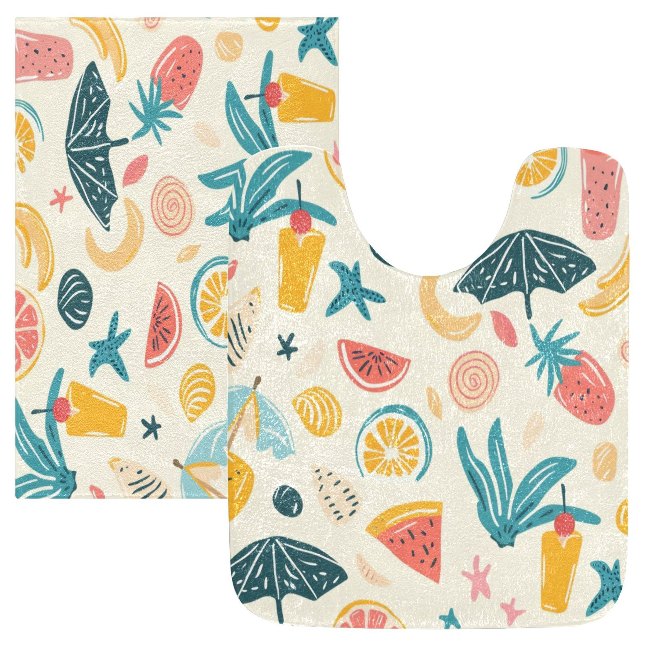 Bathroom Plush Absorbent Mat Combined U-Shaped Square Pad Bath Mat ...