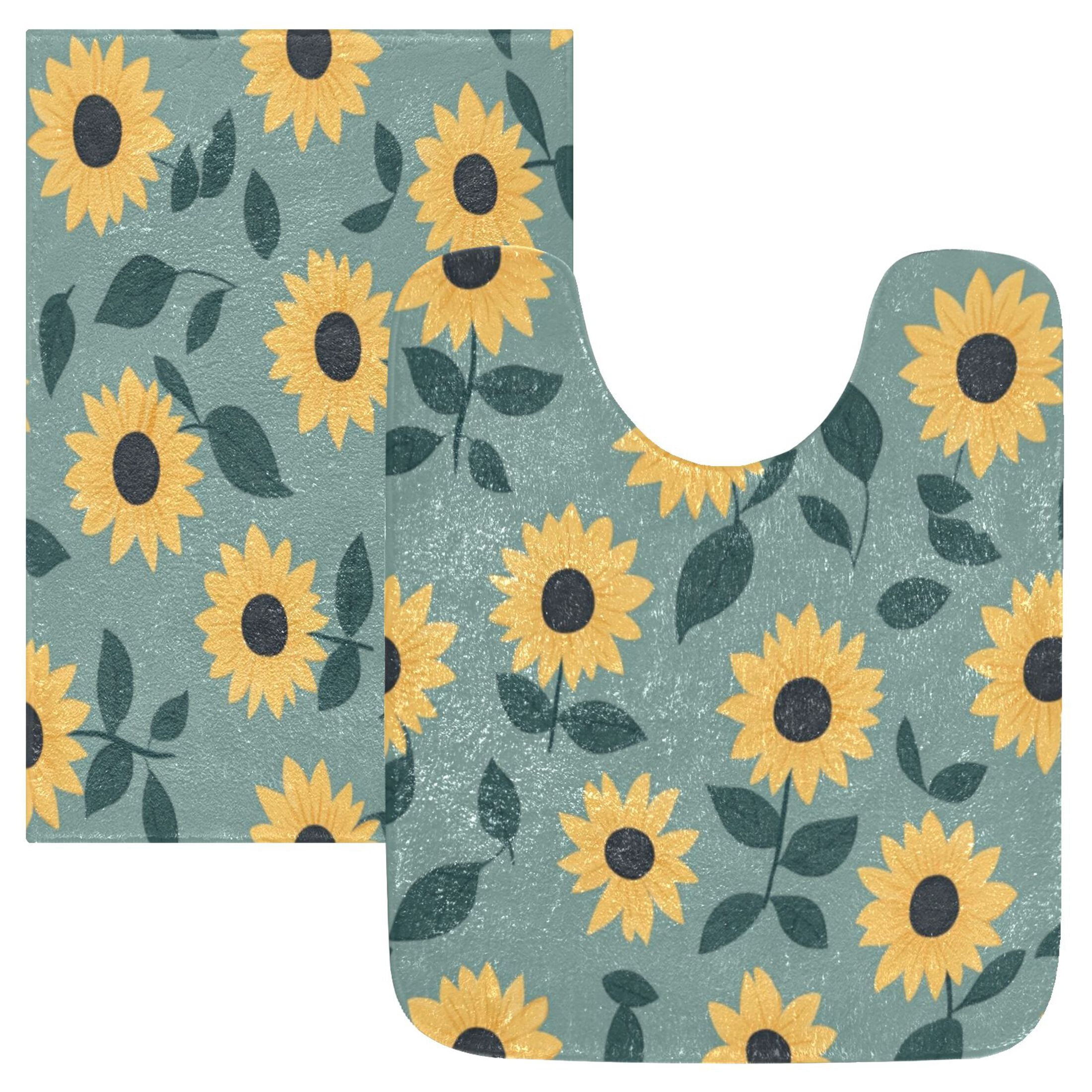 Bathroom Plush Absorbent Mat Combined U-Shaped Square Pad Bath Mat ...