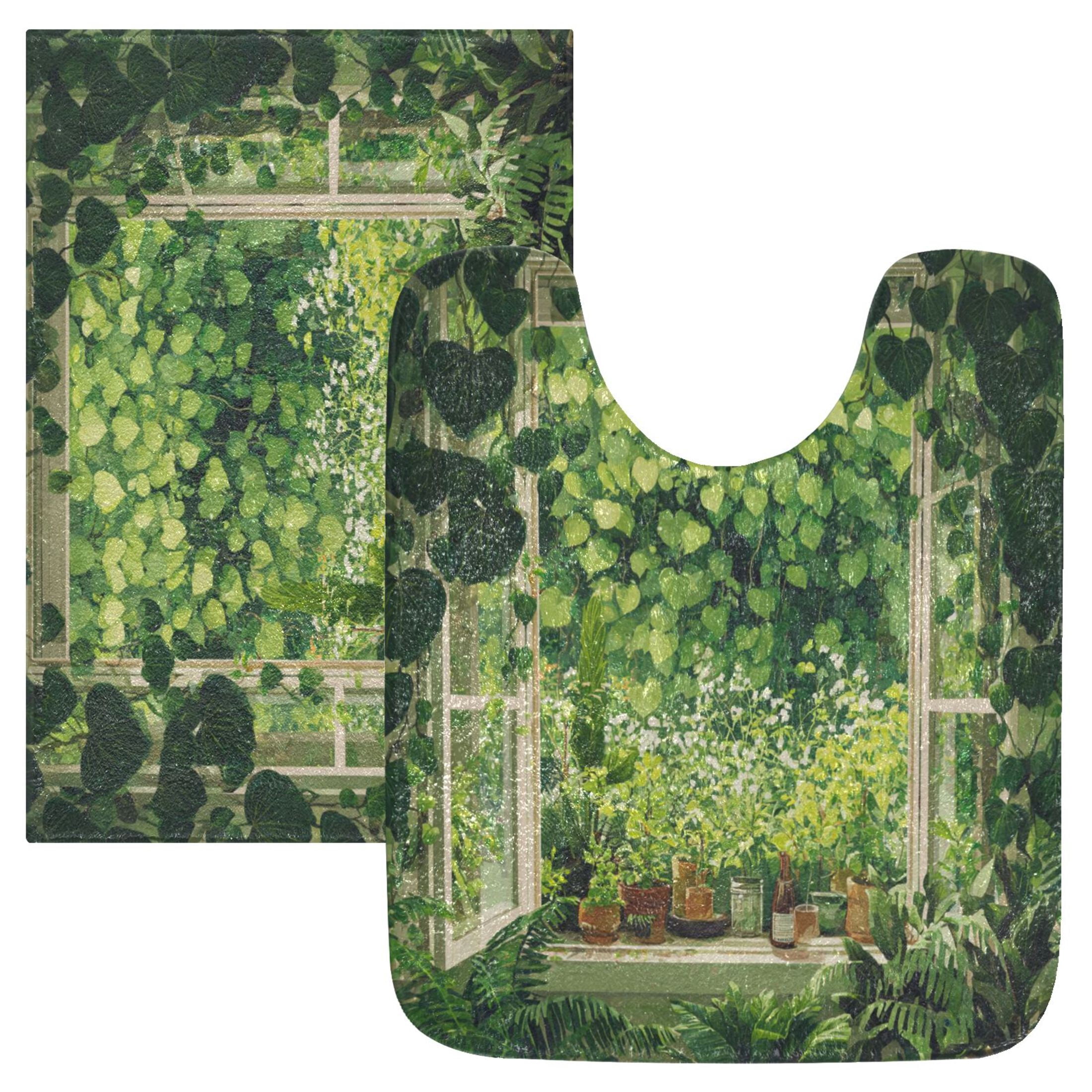 Bathroom Plush Absorbent Mat Combined U-Shaped Square Pad Bath Mat ...