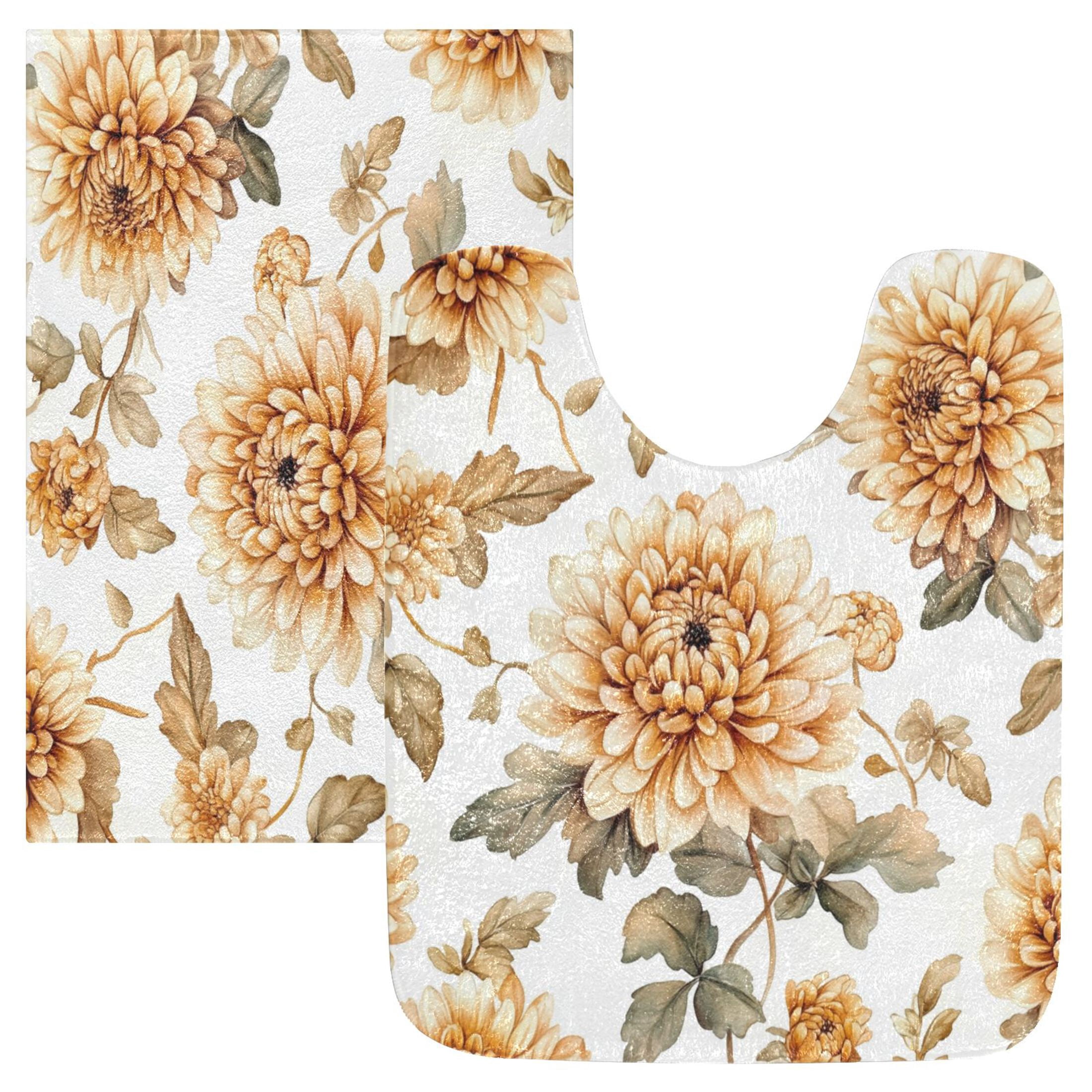 Bathroom Plush Absorbent Mat Combined U-Shaped Square Pad Bath Mat ...