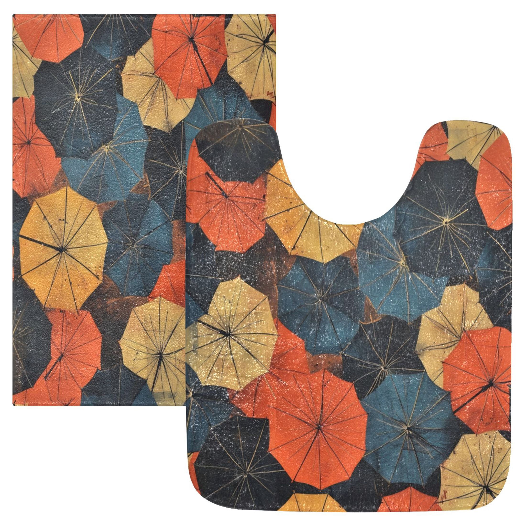 Bathroom Plush Absorbent Mat Combined U-Shaped Square Pad Bath Mat ...