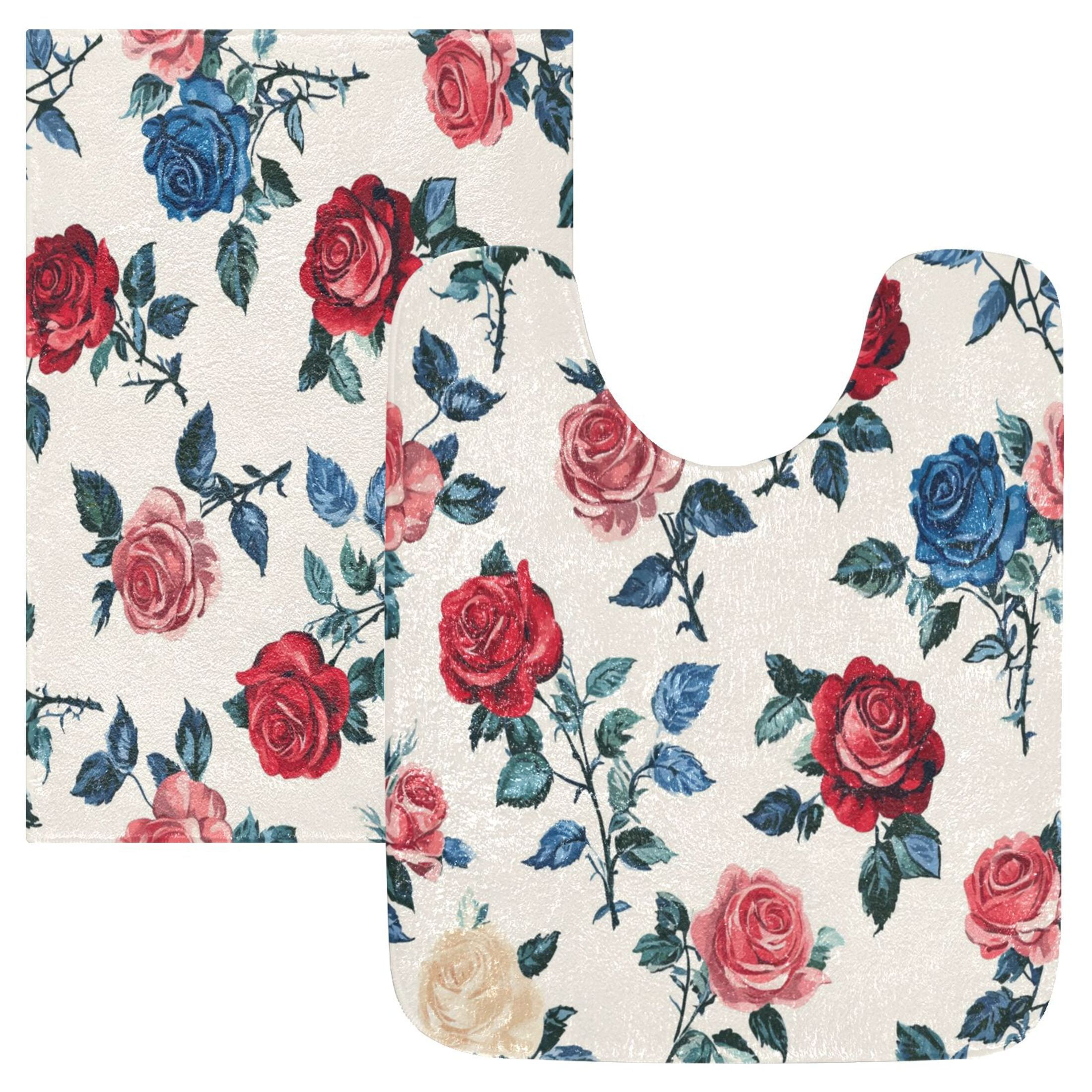 Bathroom Plush Absorbent Mat Combined U-Shaped Square Pad Bath Mat ...