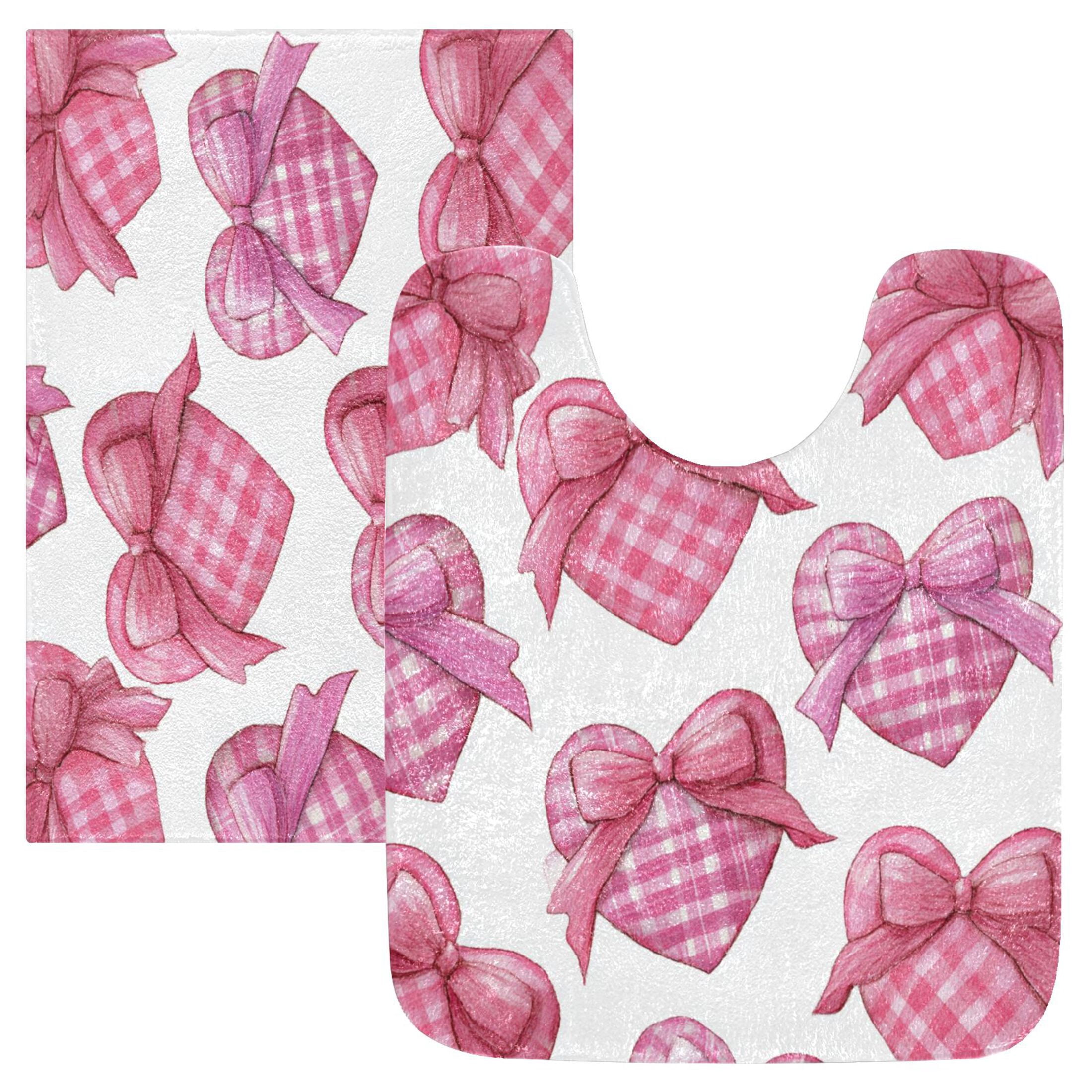 Bathroom Plush Absorbent Mat Combined U-Shaped Square Pad Bath Mat ...