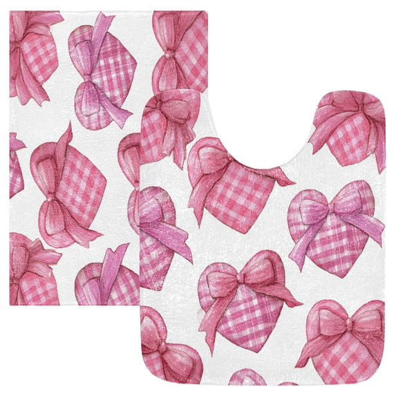 Bathroom Plush Absorbent Mat Combined U-Shaped Square Pad Bath Mat ...