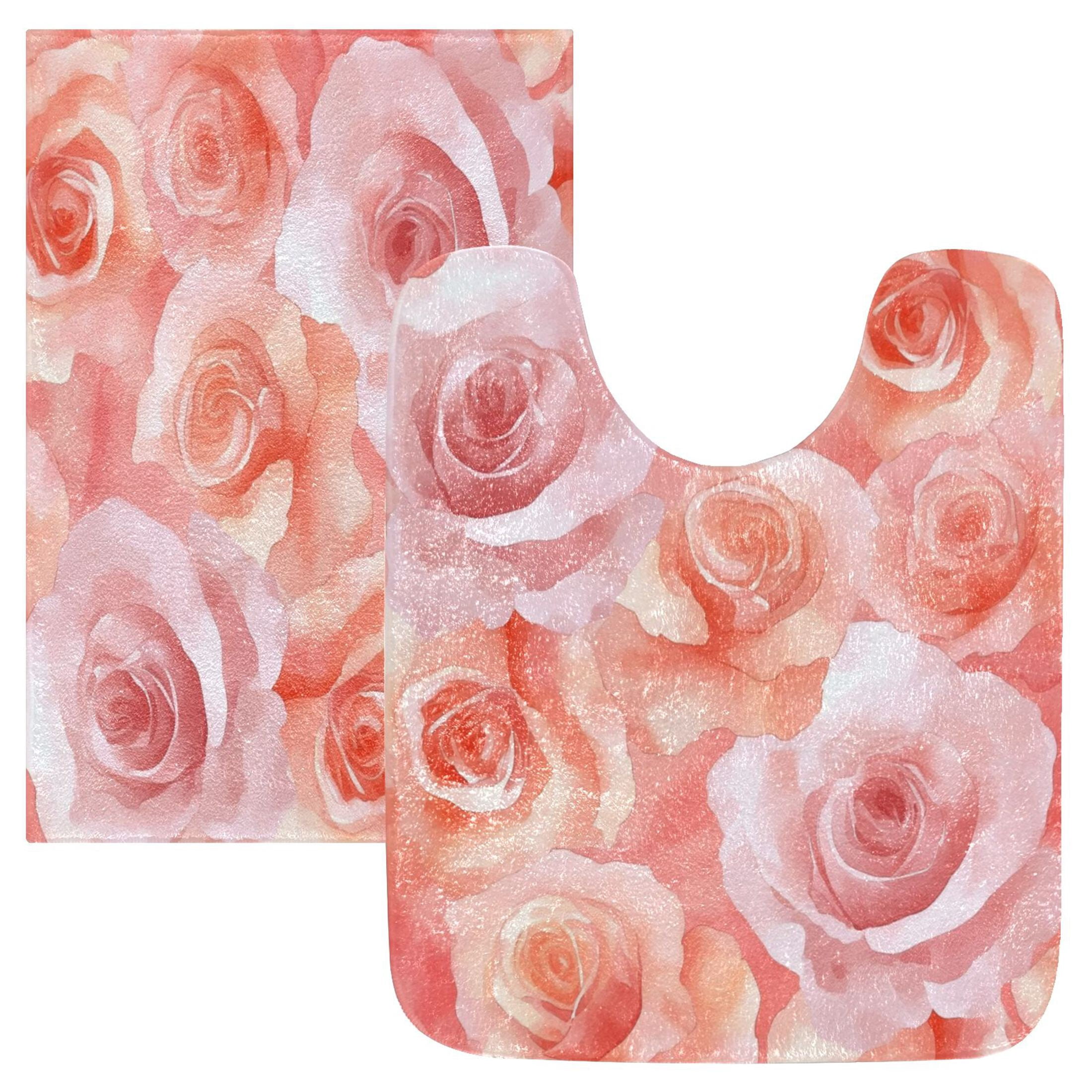 Bathroom Plush Absorbent Mat Combined U-Shaped Square Pad Bath Mat ...