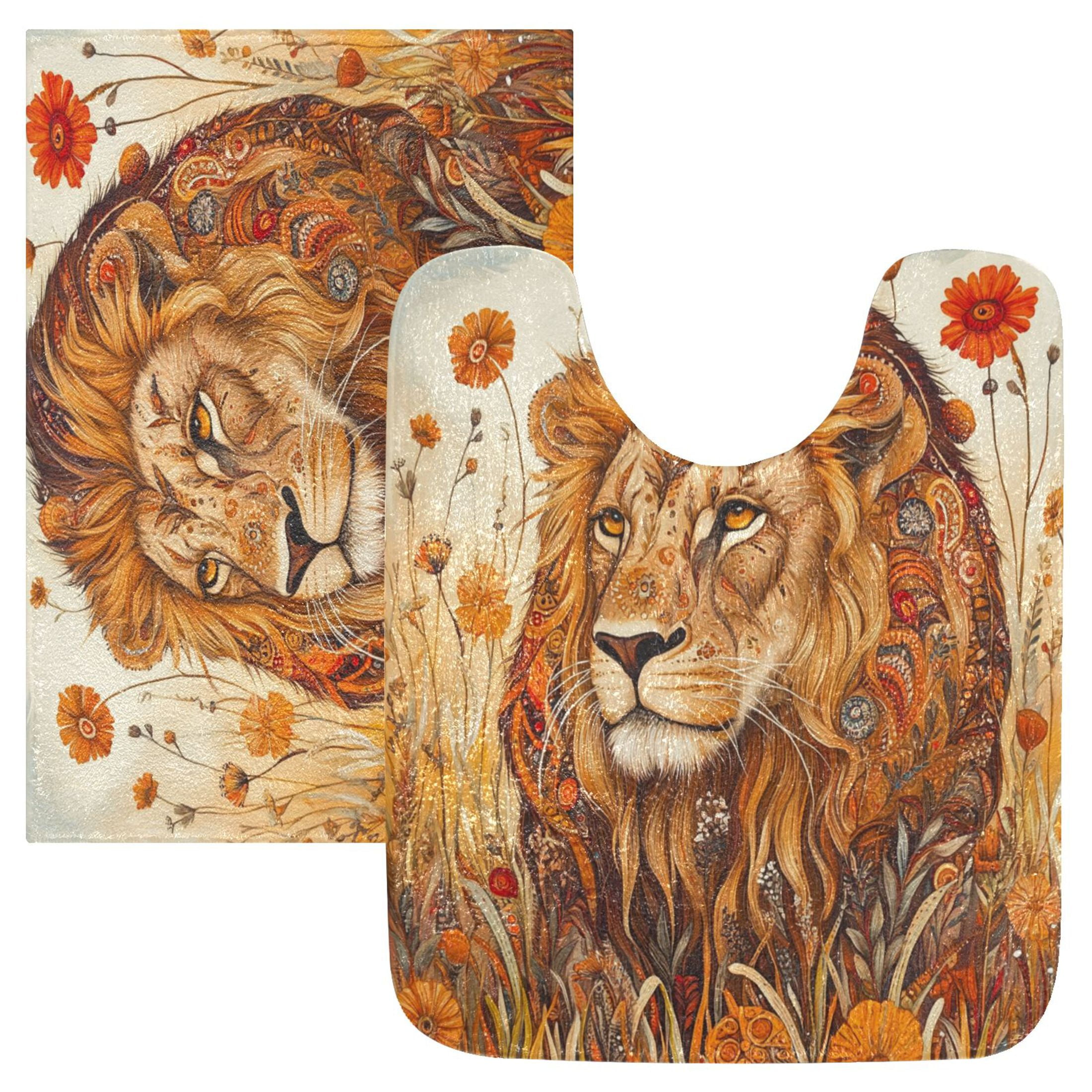 Bathroom Plush Absorbent Mat Combined U-Shaped Square Pad Bath Mat ...