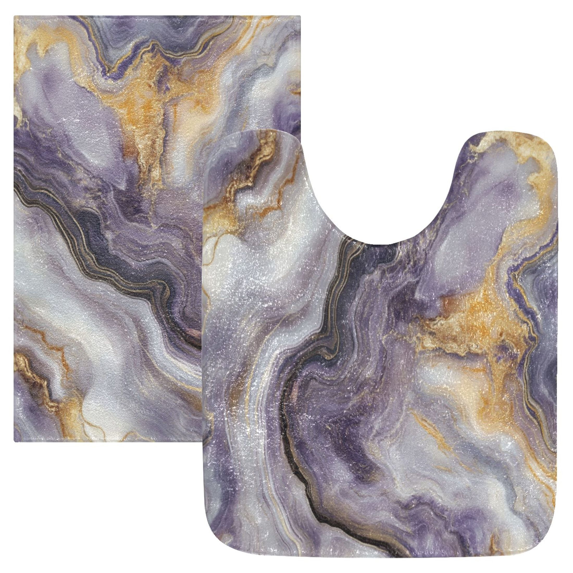 Bathroom Plush Absorbent Mat Combined U-Shaped Square Pad Bath Mat ...