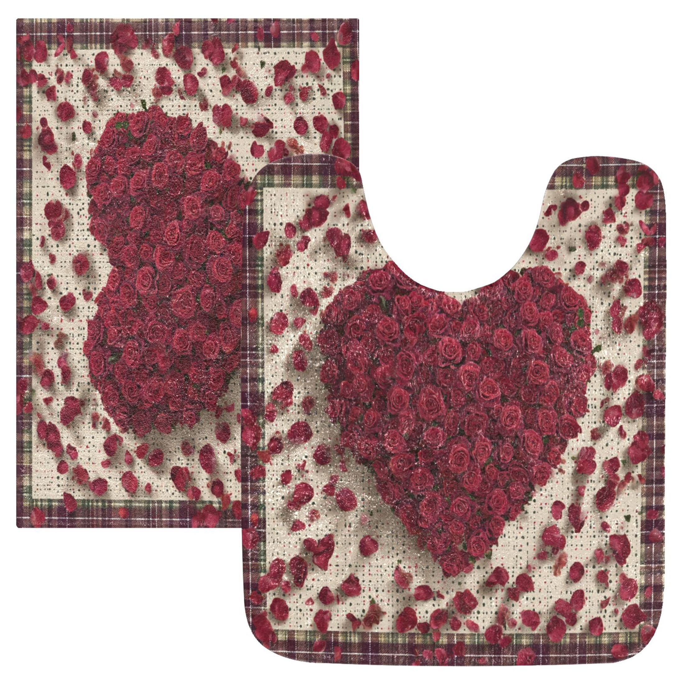 Bathroom Plush Absorbent Mat Combined U-Shaped Square Pad Bath Mat ...