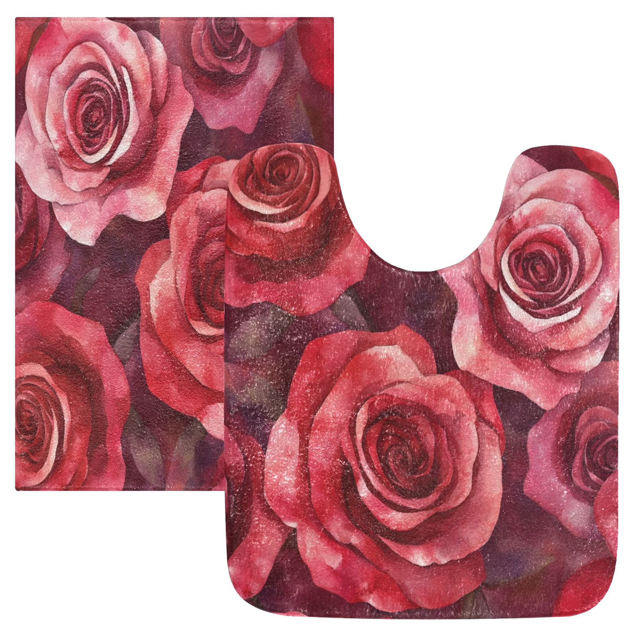 Bathroom Plush Absorbent Mat Combined U-Shaped Square Pad Bath Mat ...