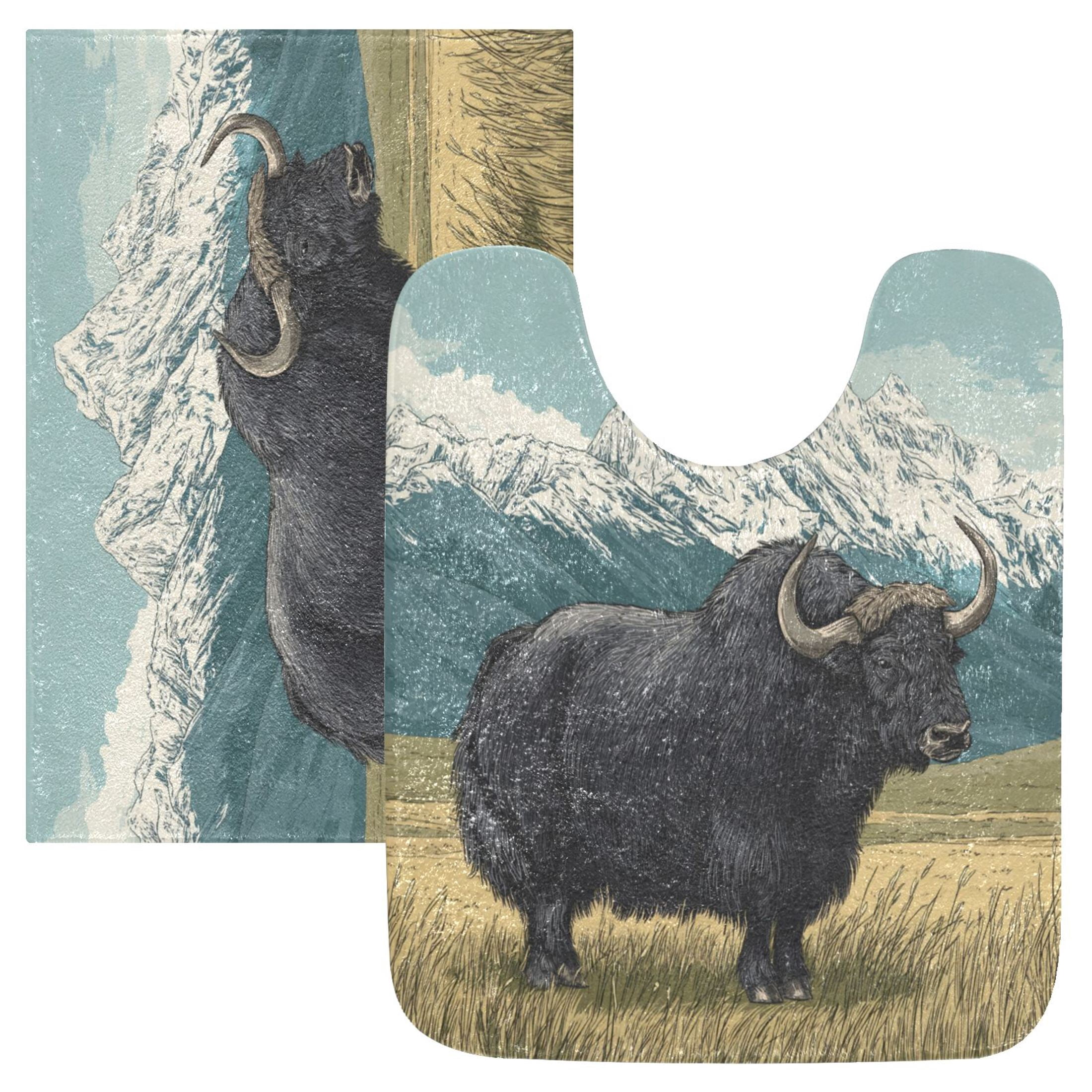 Bathroom Plush Absorbent Mat Combined U-Shaped Square Pad Bath Mat ...