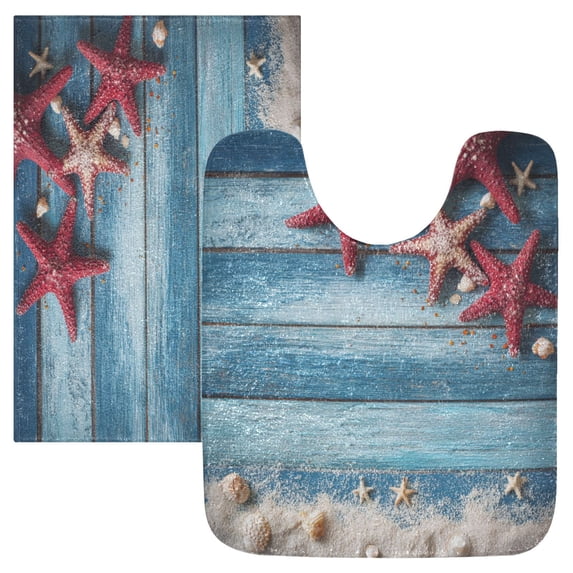 Bathroom Plush Absorbent Mat Combined U-Shaped Square Pad Bath Mat ...