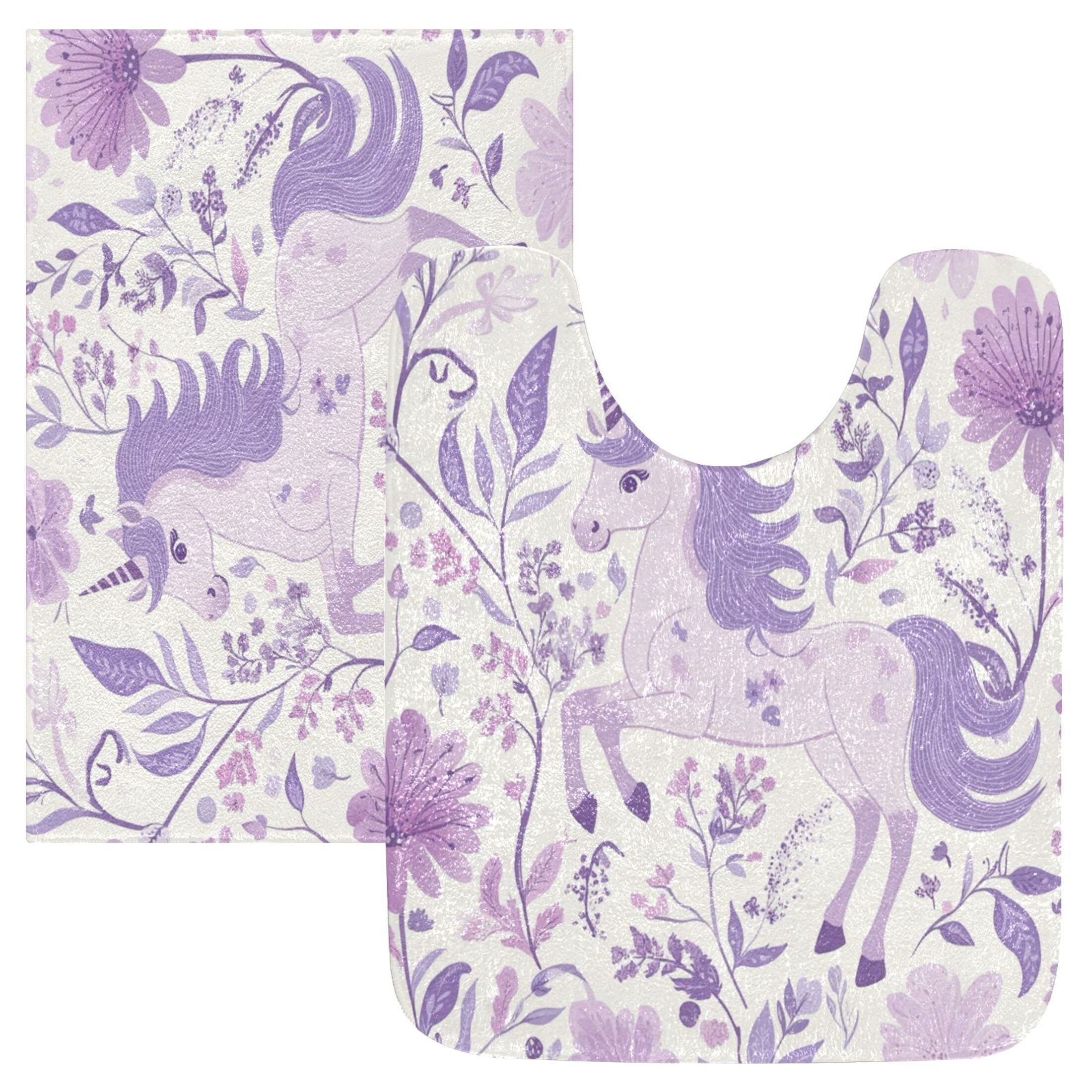 Bathroom Plush Absorbent Mat Combined U-Shaped Square Pad Bath Mat ...