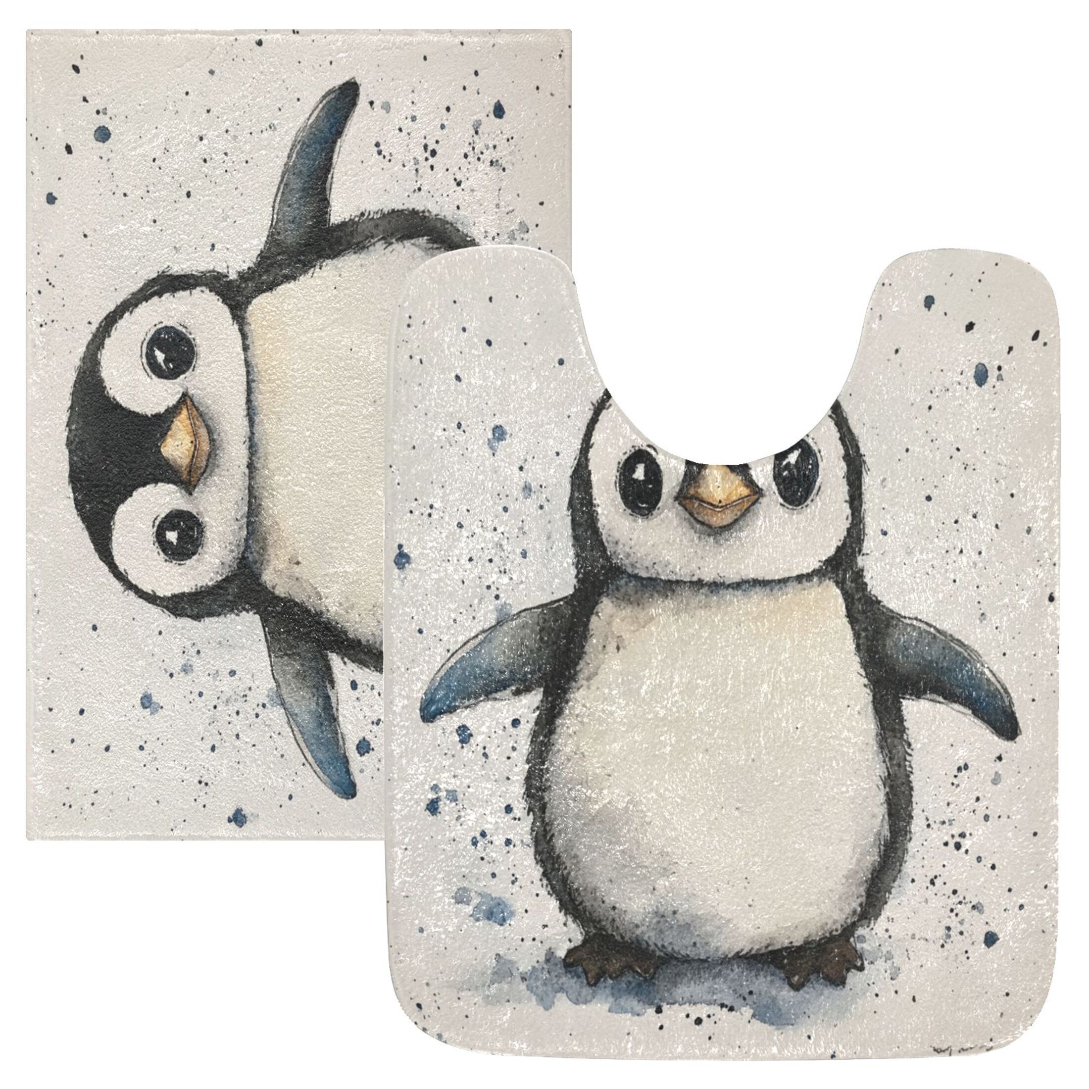 Bathroom Plush Absorbent Mat Combined U-Shaped Square Pad Bath Mat ...