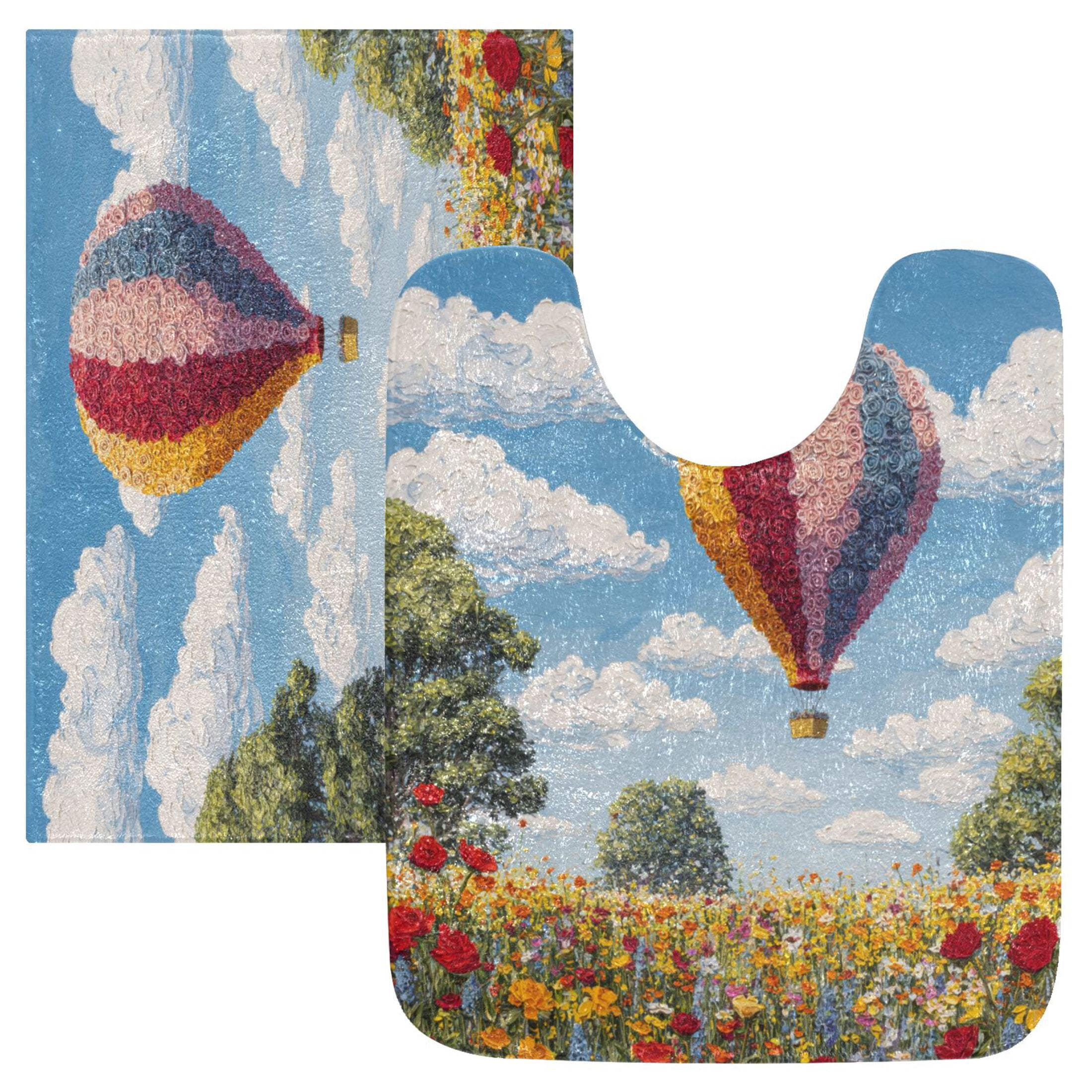 Bathroom Plush Absorbent Mat Combined U-Shaped Square Pad Bath Mat ...