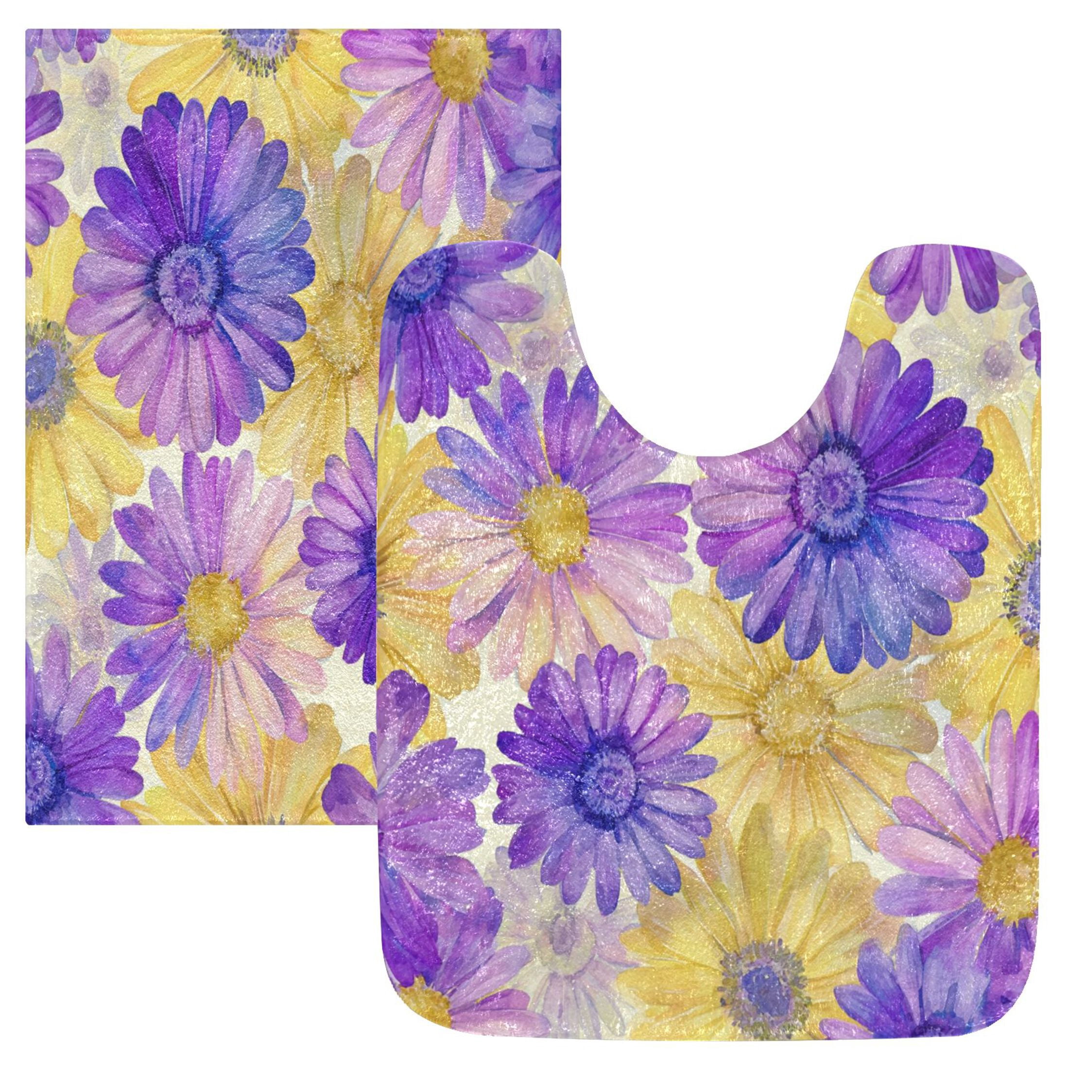 Bathroom Plush Absorbent Mat Combined U-Shaped Square Pad Bath Mat ...