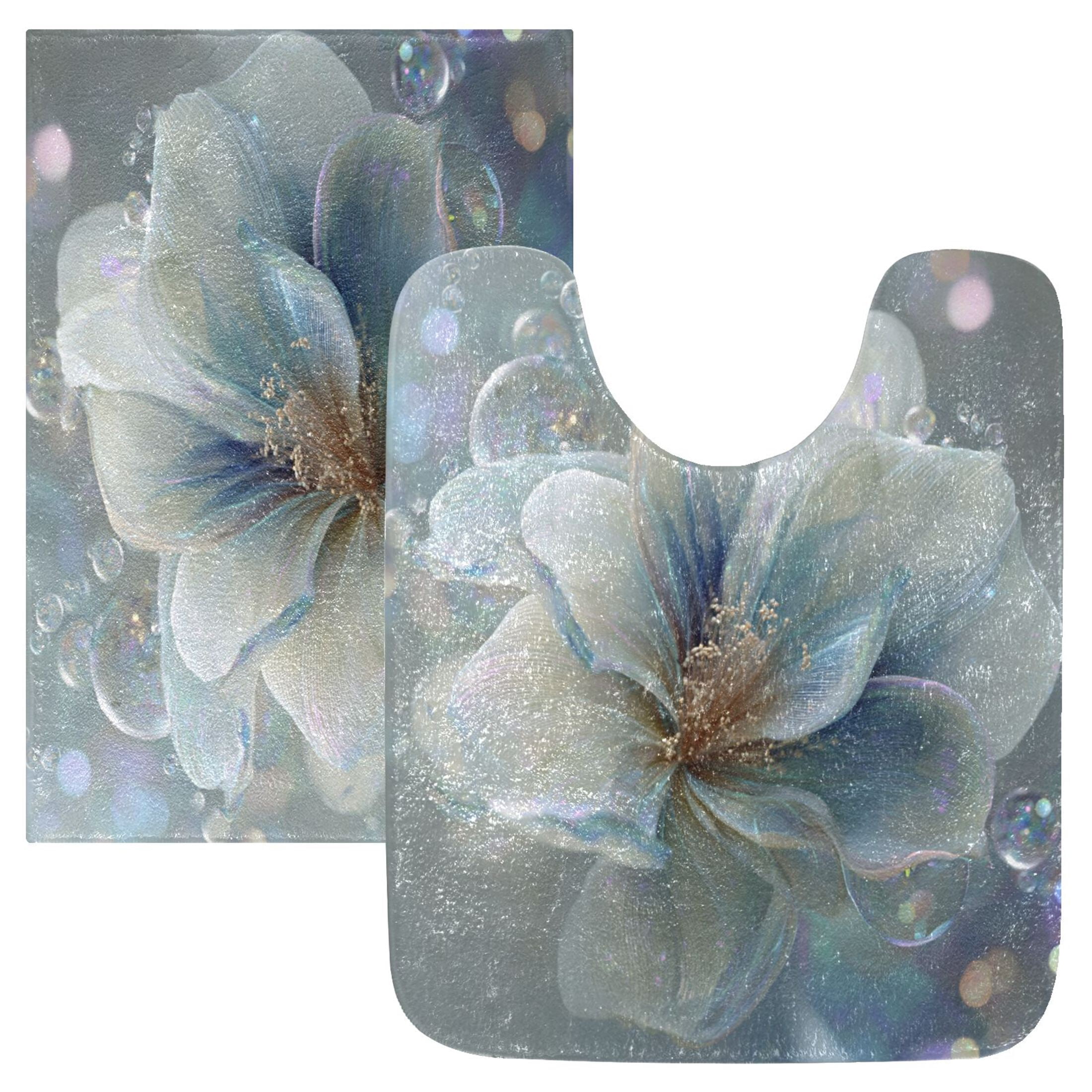 Bathroom Plush Absorbent Mat Combined U-Shaped Square Pad Bath Mat ...