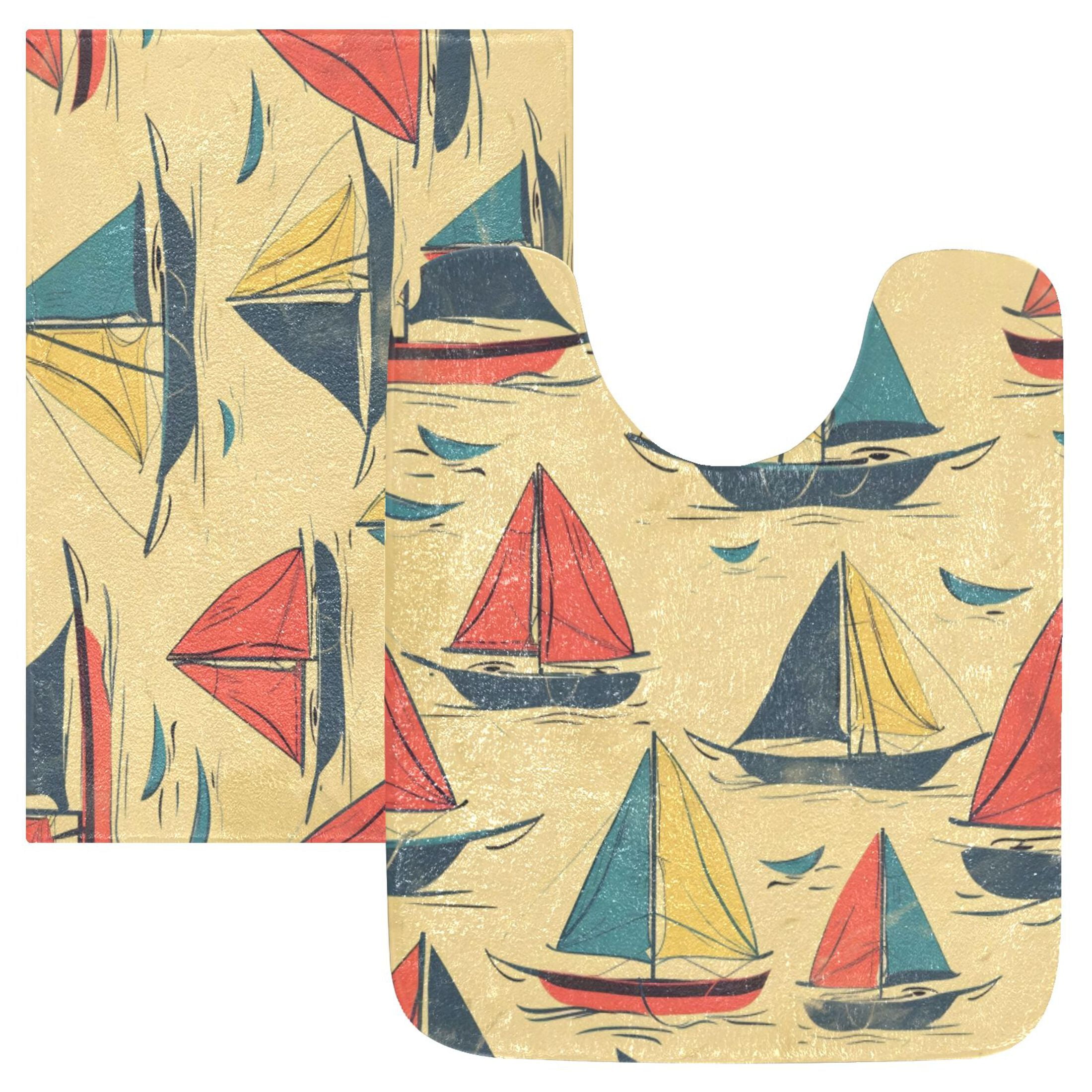 Bathroom Plush Absorbent Mat Combined U-Shaped Square Pad Bath Mat ...