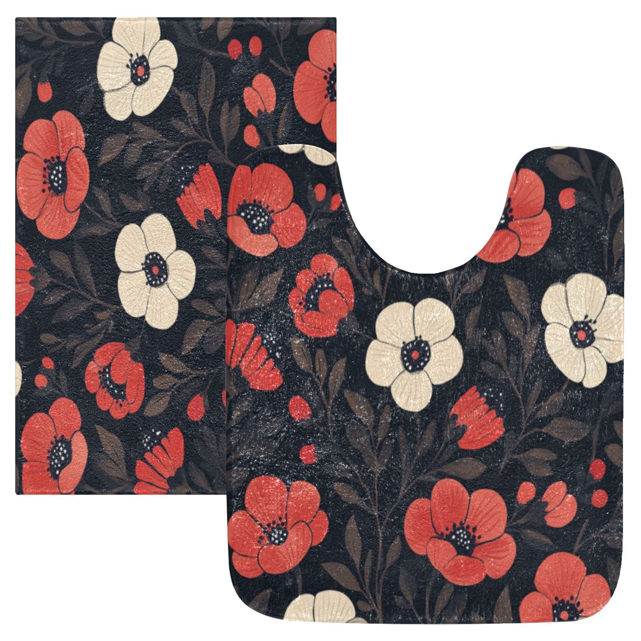 Bathroom Plush Absorbent Mat Single Square Pad 16x24Inches Bath Mat ...