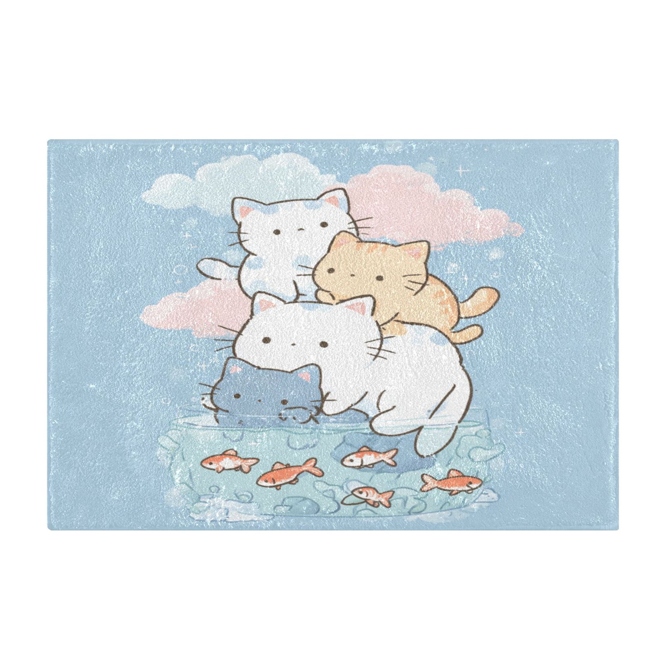 Bathroom Plush Absorbent Mat Single Square Pad 16x24Inches Bath Mat ...