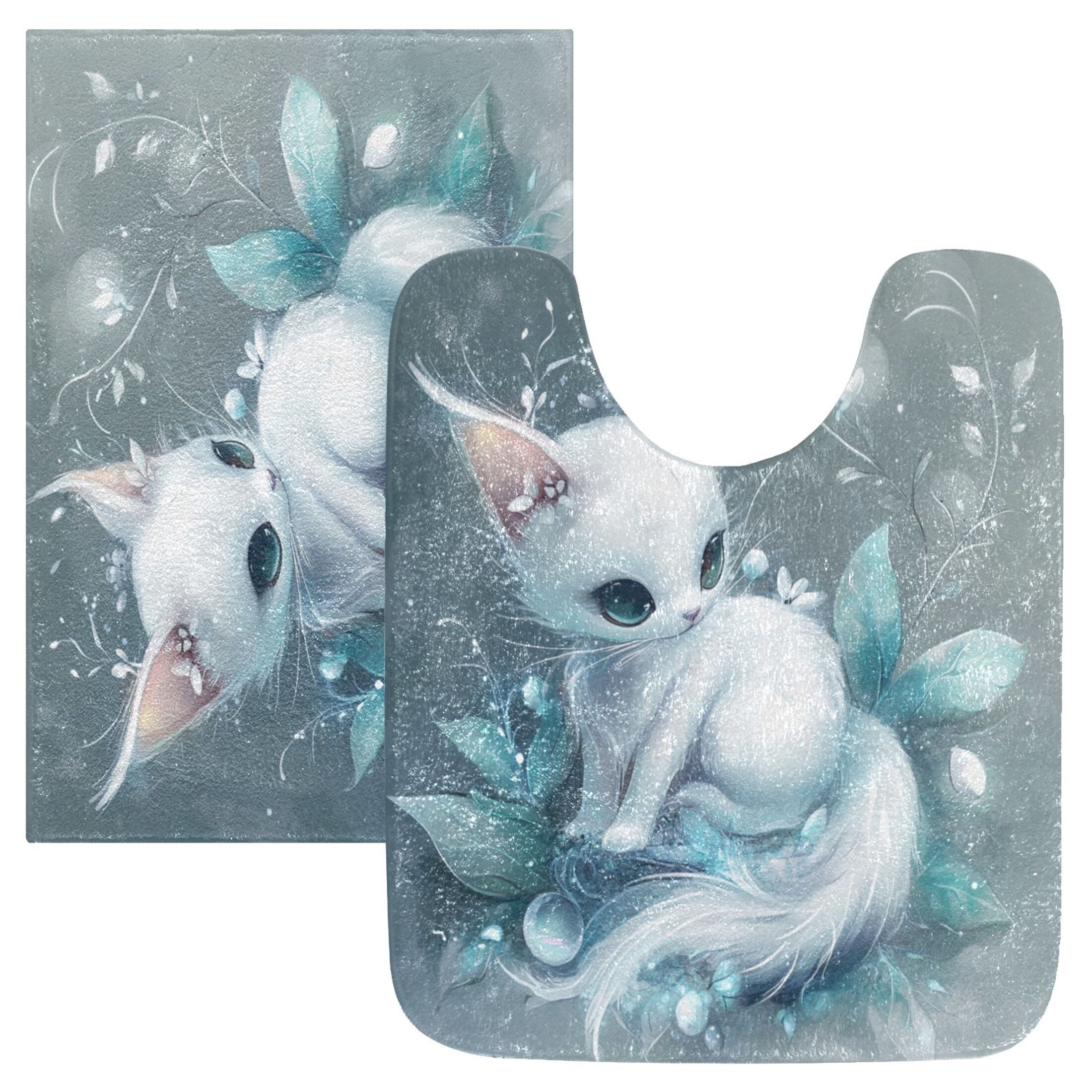 Bathroom Plush Absorbent Mat Single Square Pad 16x24Inches Bath Mat Fluffy Suitable For Bathroom ...