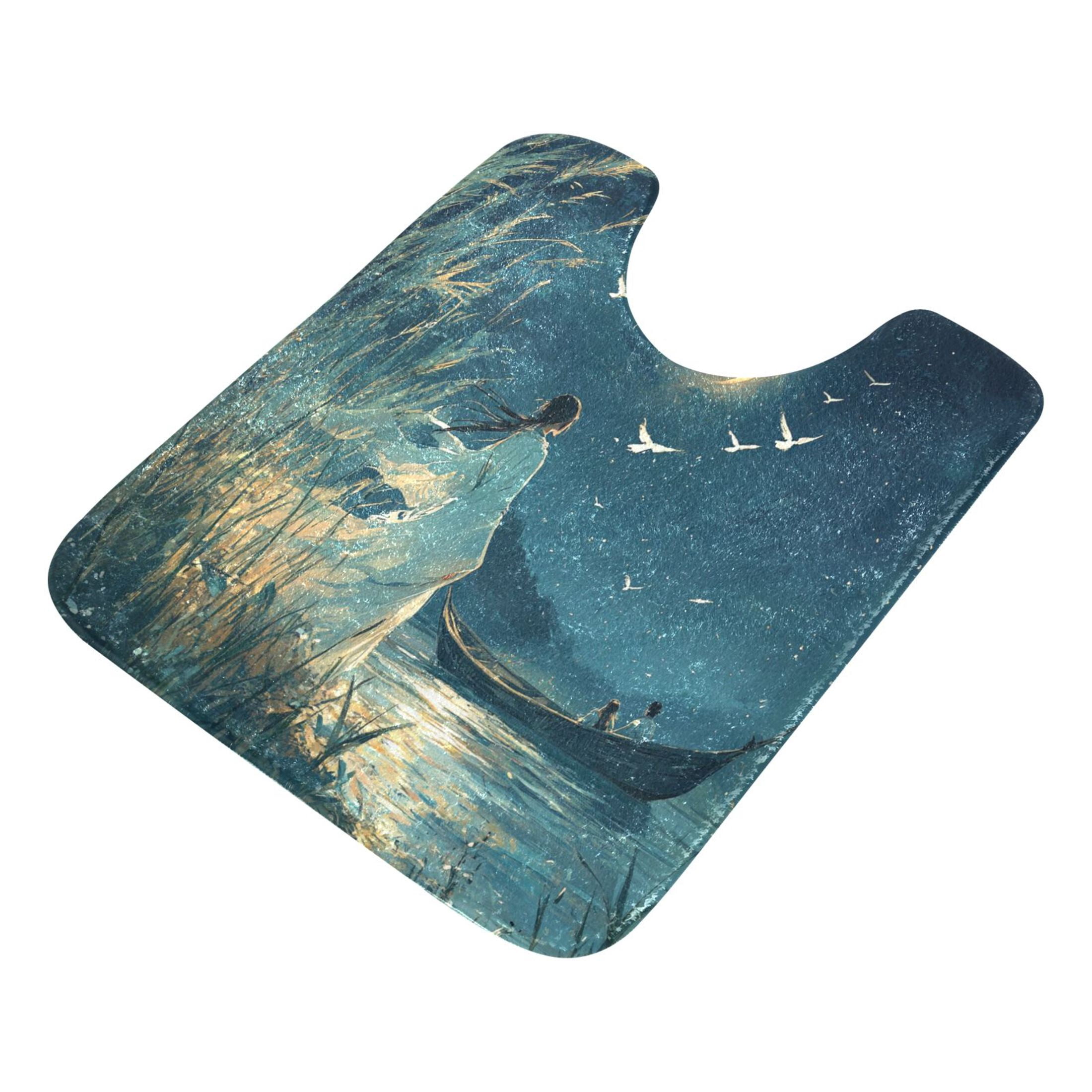 Bathroom Plush Absorbent Mat Single U-pad 20x24 Inches Bath Mat Fluffy ...