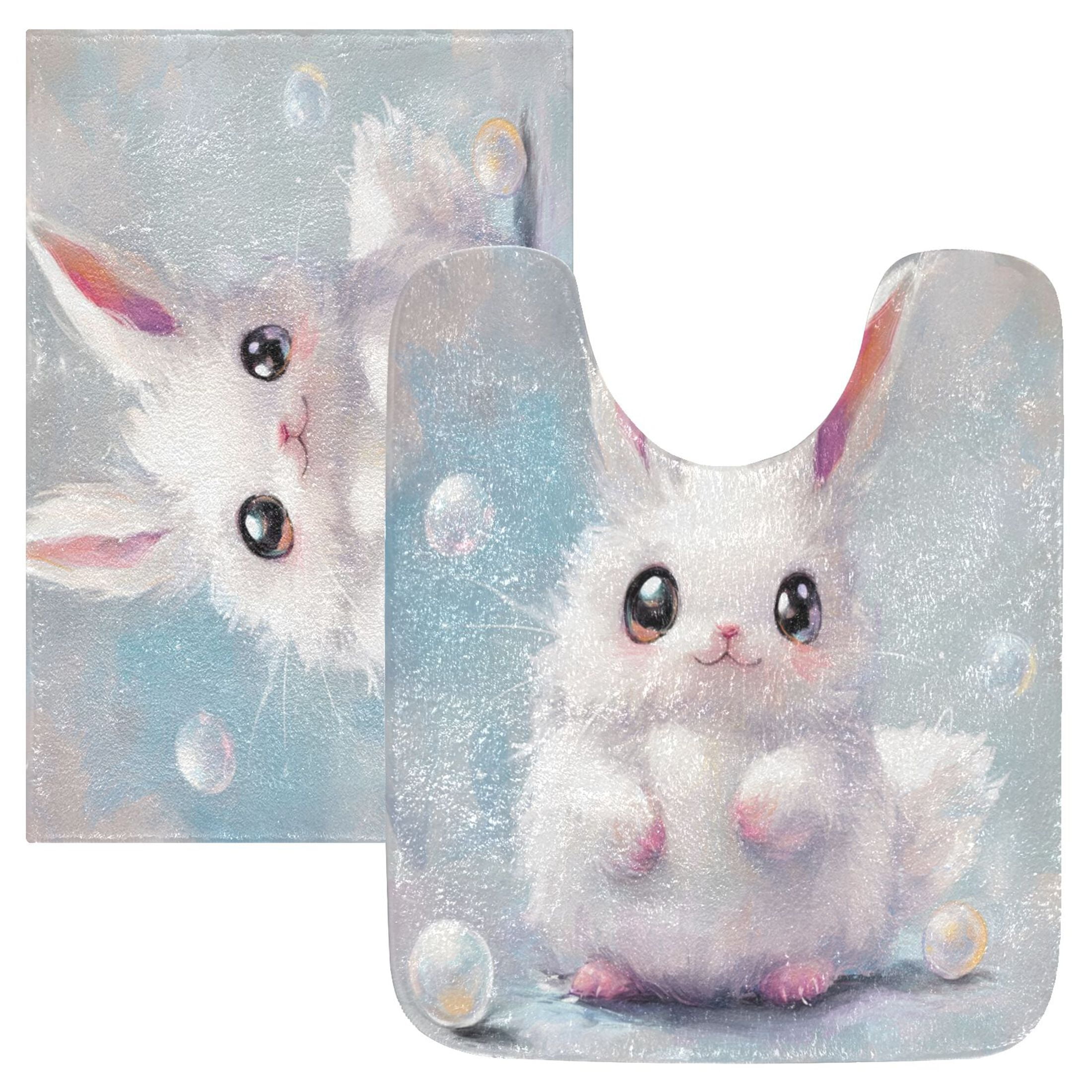 Bathroom Plush Absorbent Mat Single U-pad 20x24 Inches Bath Mat Fluffy ...