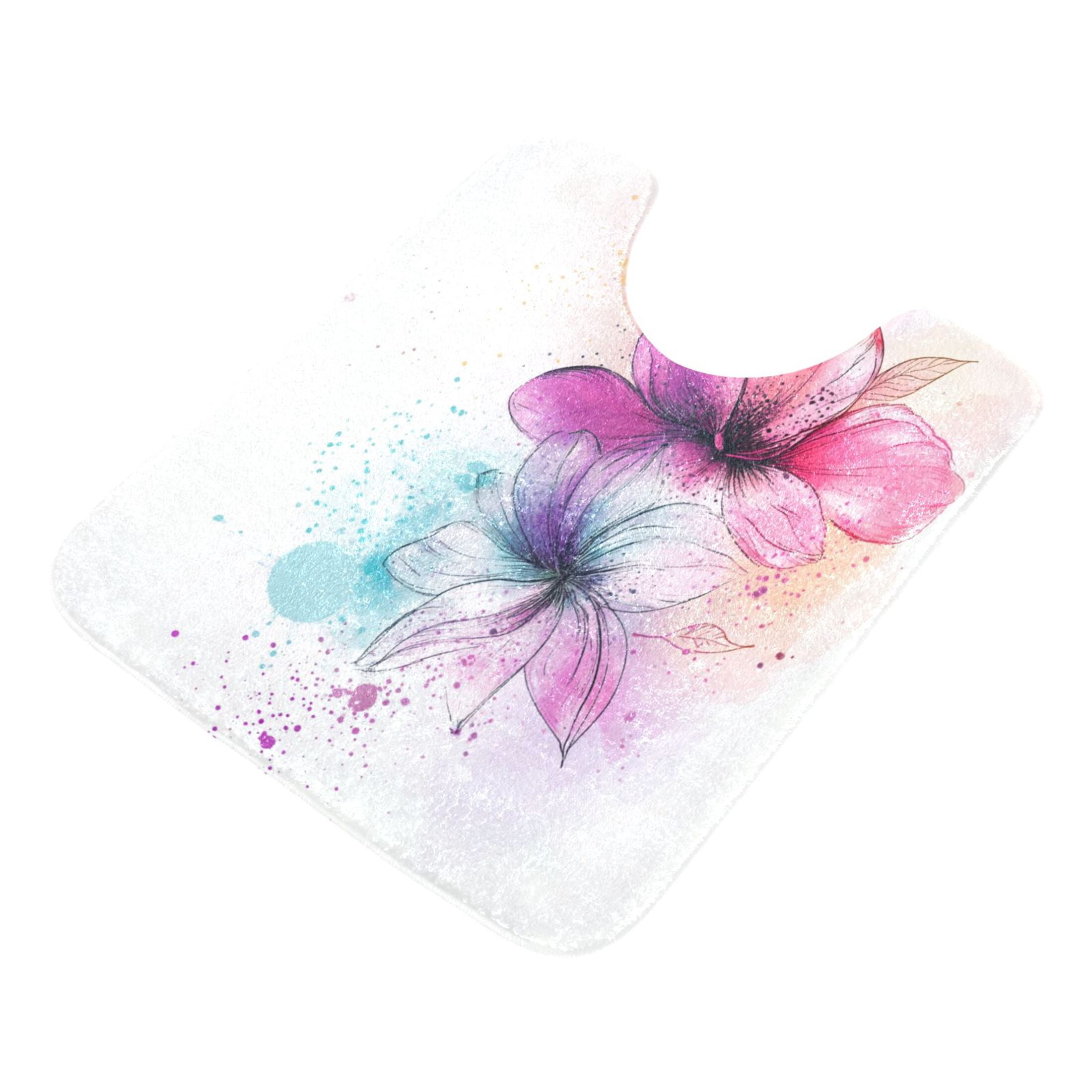 Bathroom Plush Absorbent Mat Single U-pad 20x24 Inches Bath Mat Fluffy ...