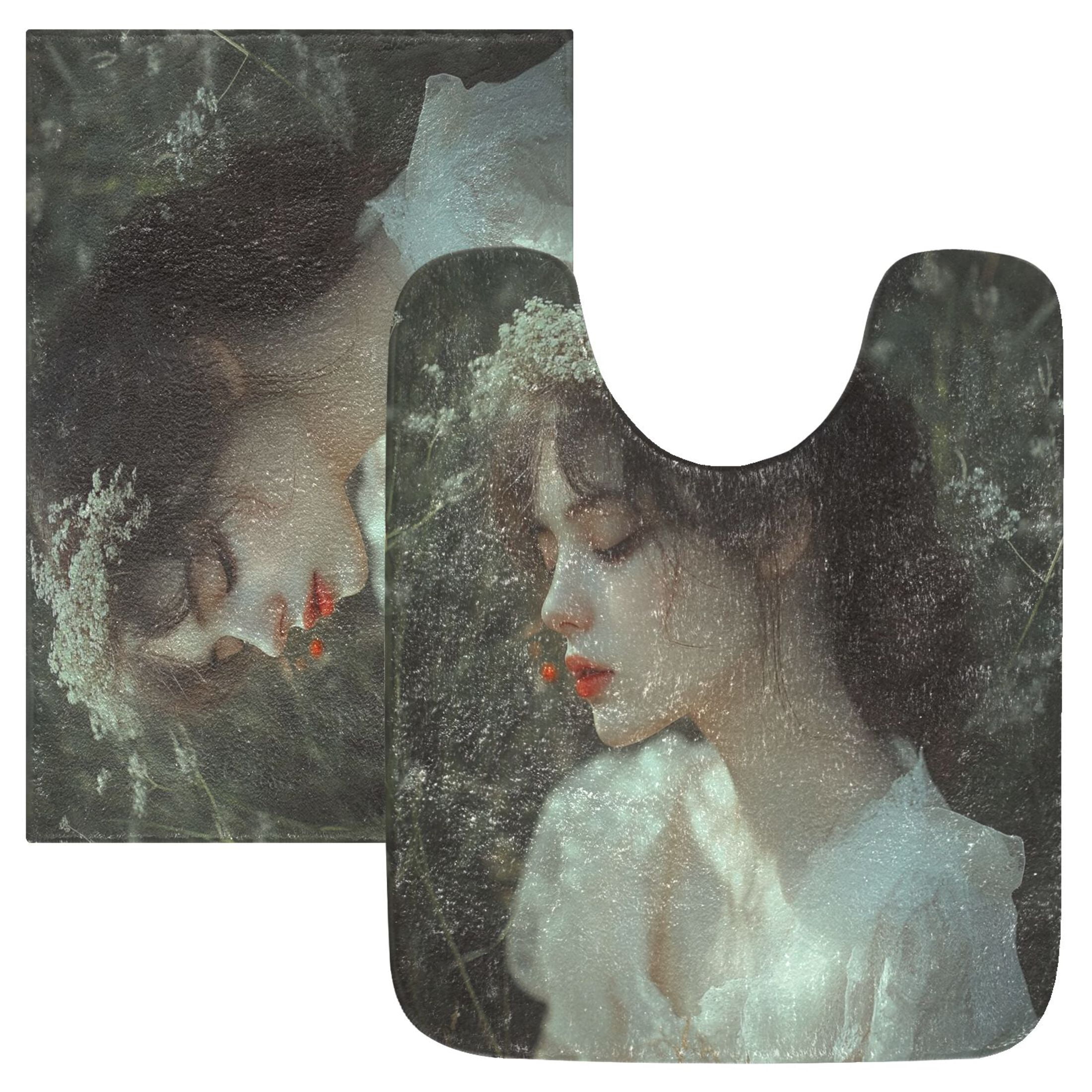 Bathroom Plush Absorbent Mat Single U-pad 20x24 Inches Bath Mat Fluffy ...