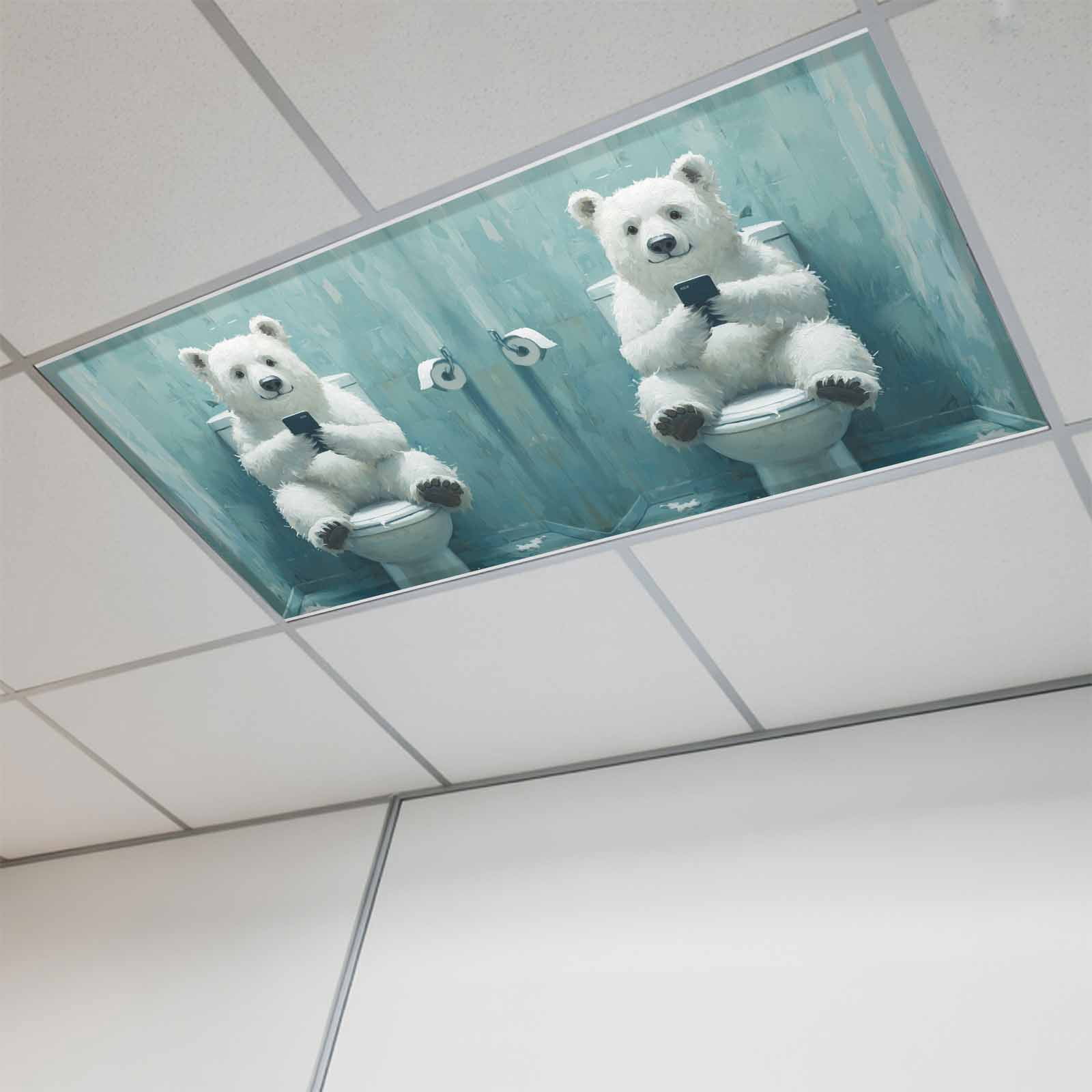 Bathroom Polar Bear Magnetic Fluorescent Light Covers for Ceiling ...
