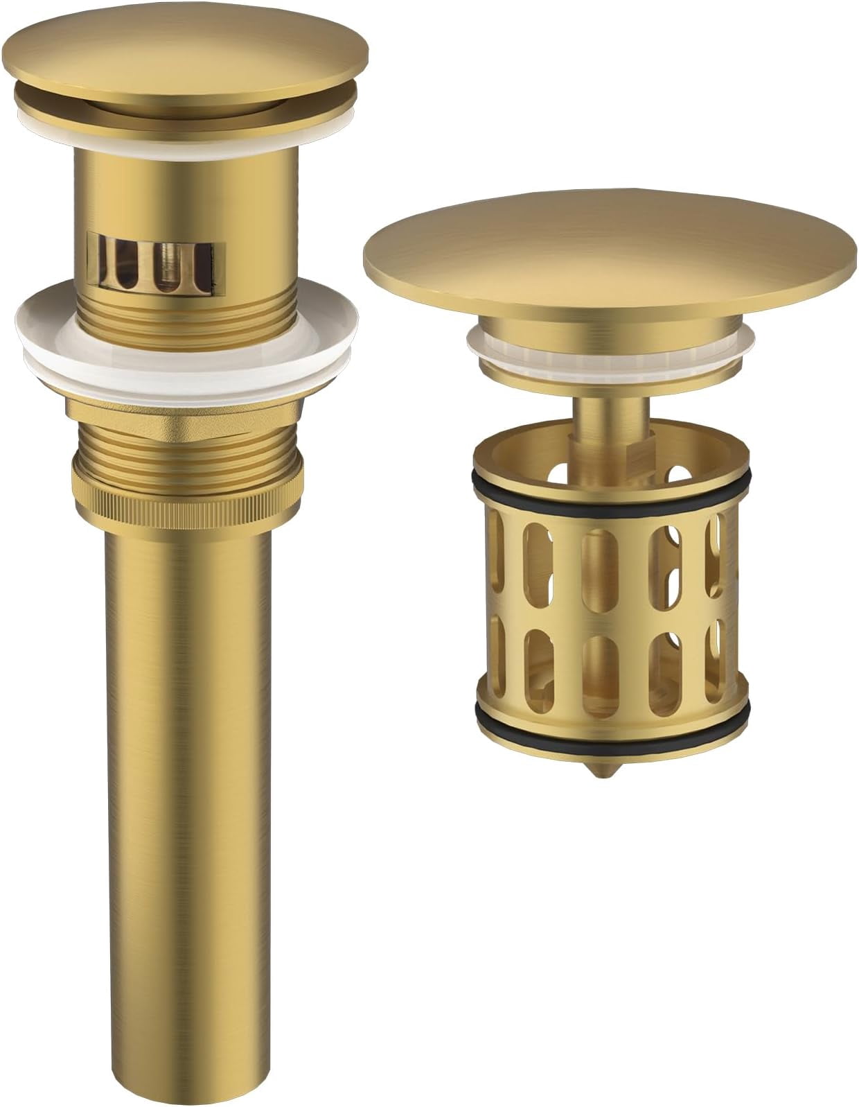 Bathroom Pop up Drain with Overflow, Anti-Clogging Vessel Sink Drain ...