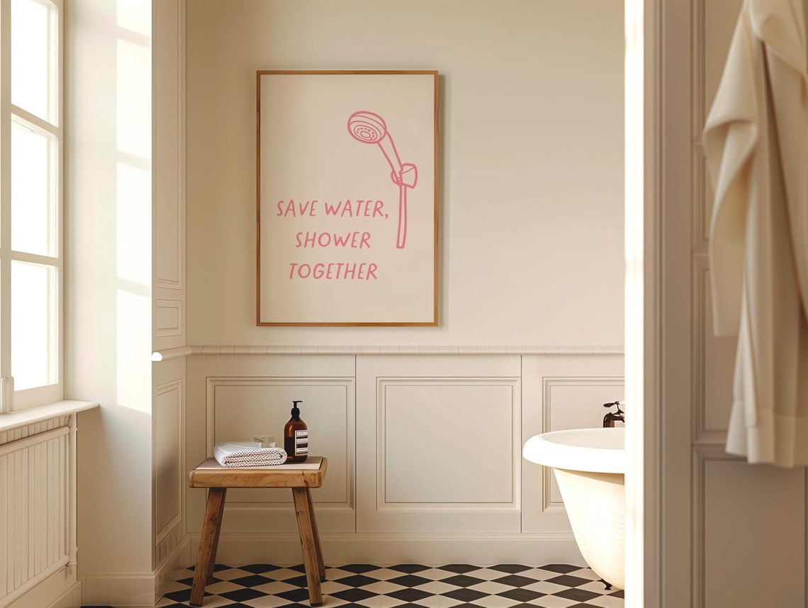 Bathroom Poster Funny Bathroom Poster Art Trendy Bathroom Print ...
