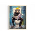 Bathroom Poster: Monkey on the Toilet | Funny Guest Restroom Mural ...