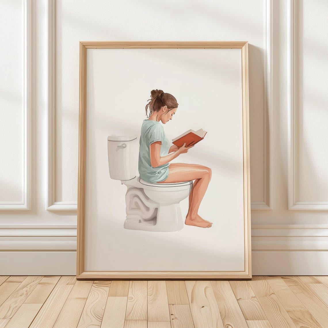 Bathroom Poster Wall Art, Minimalist Reading Poster, Book Lover ...