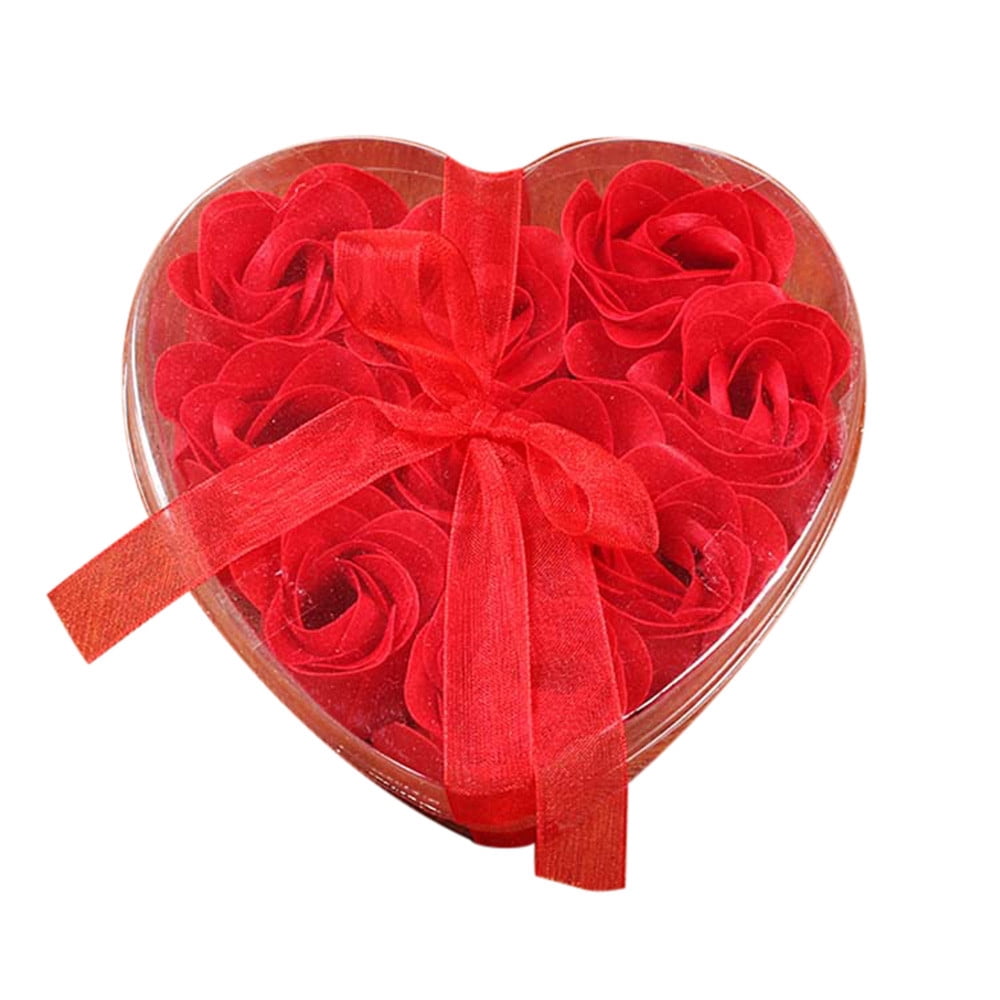 Bathroom Products 9Pcs Heart Scented Bath Body Petal Rose Flower Soap ...
