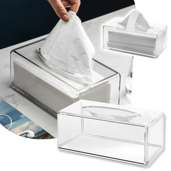 Bathroom Products,Acrylic Cotton Square Pads Holder Acrylic Tissue Box ...