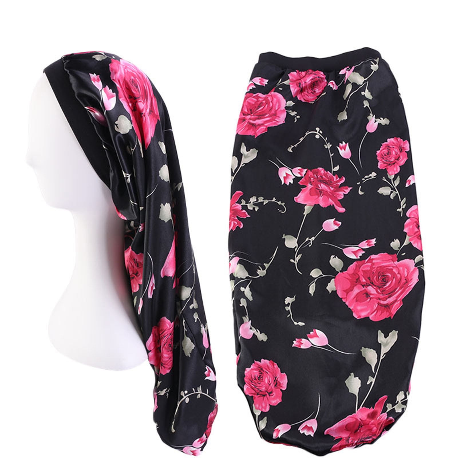 Bathroom Products,Hair Bonnets Soft Elastic Band Silky Sleeping Cap Big ...